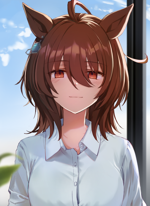 The Big ImageBoard (TBIB) - 1girl agnes tachyon (umamusume) ahoge animal ears blush brown hair ...