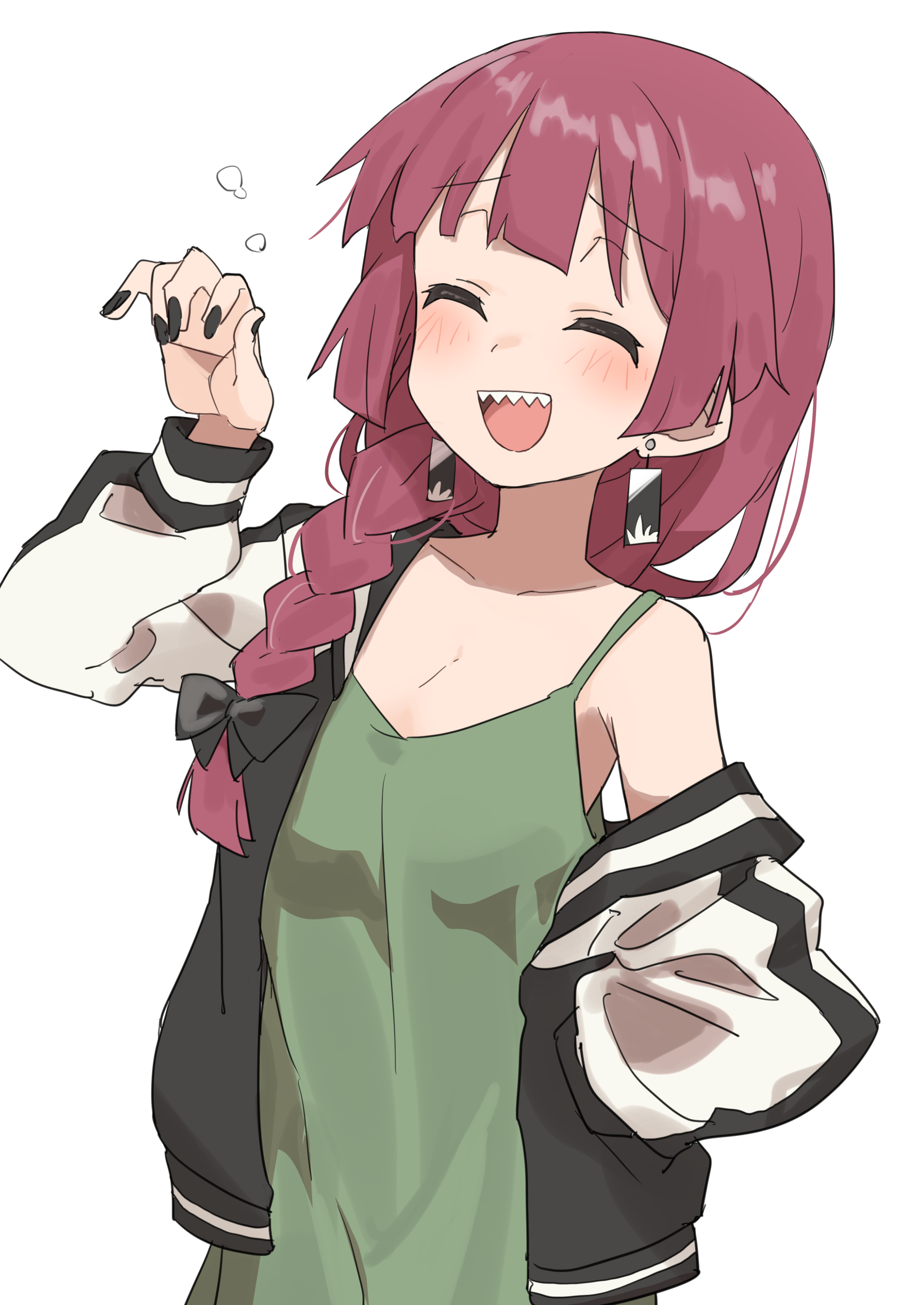 The Big ImageBoard (TBIB) - 1girl :d ^ ^ absurdres black jacket black ...