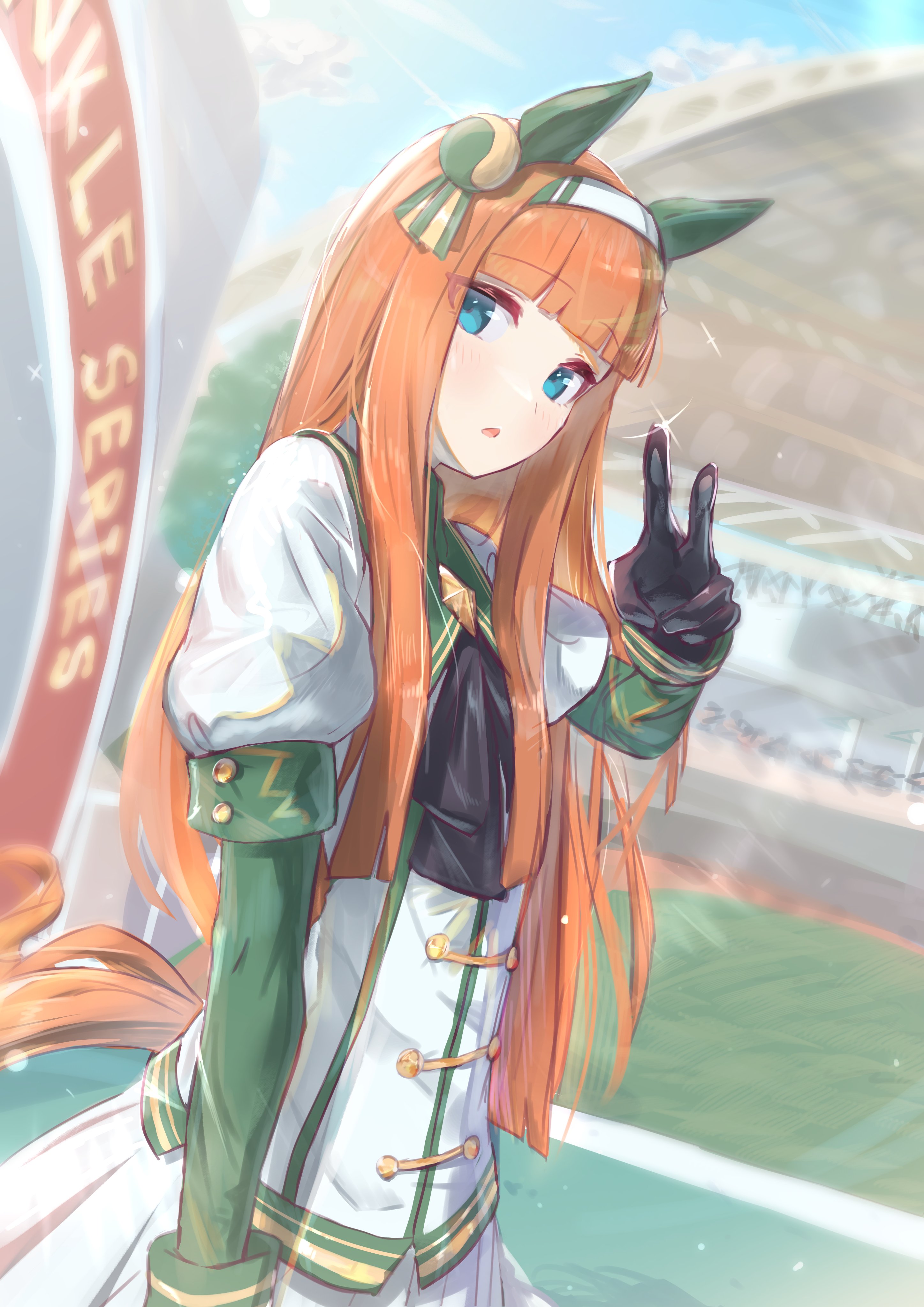 The Big ImageBoard (TBIB) - 1girl absurdres animal ears aqua eyes black bow black bowtie black ...