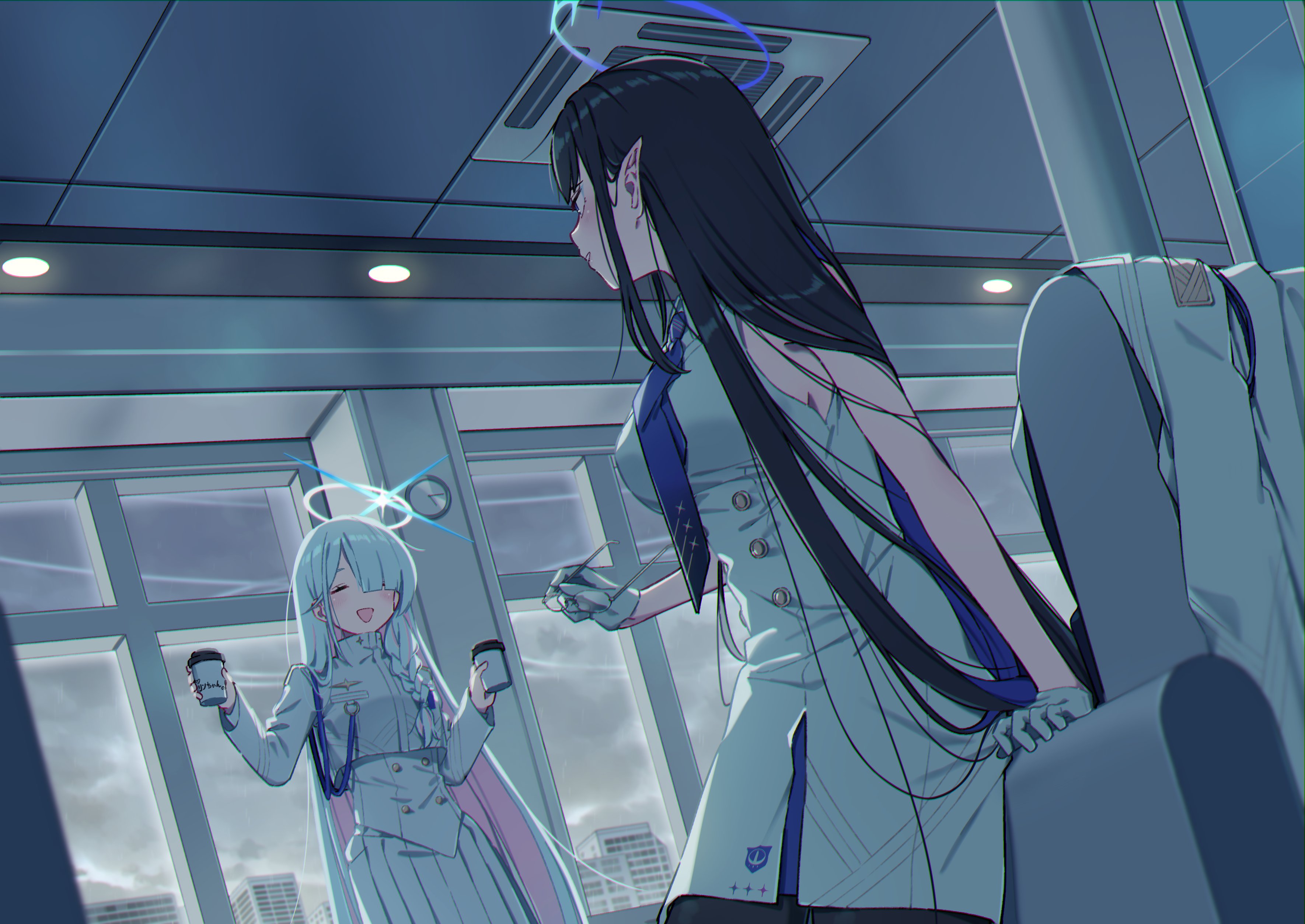 The Big Imageboard Tbib 2girls Absurdres Aiguillette Bare Shoulders