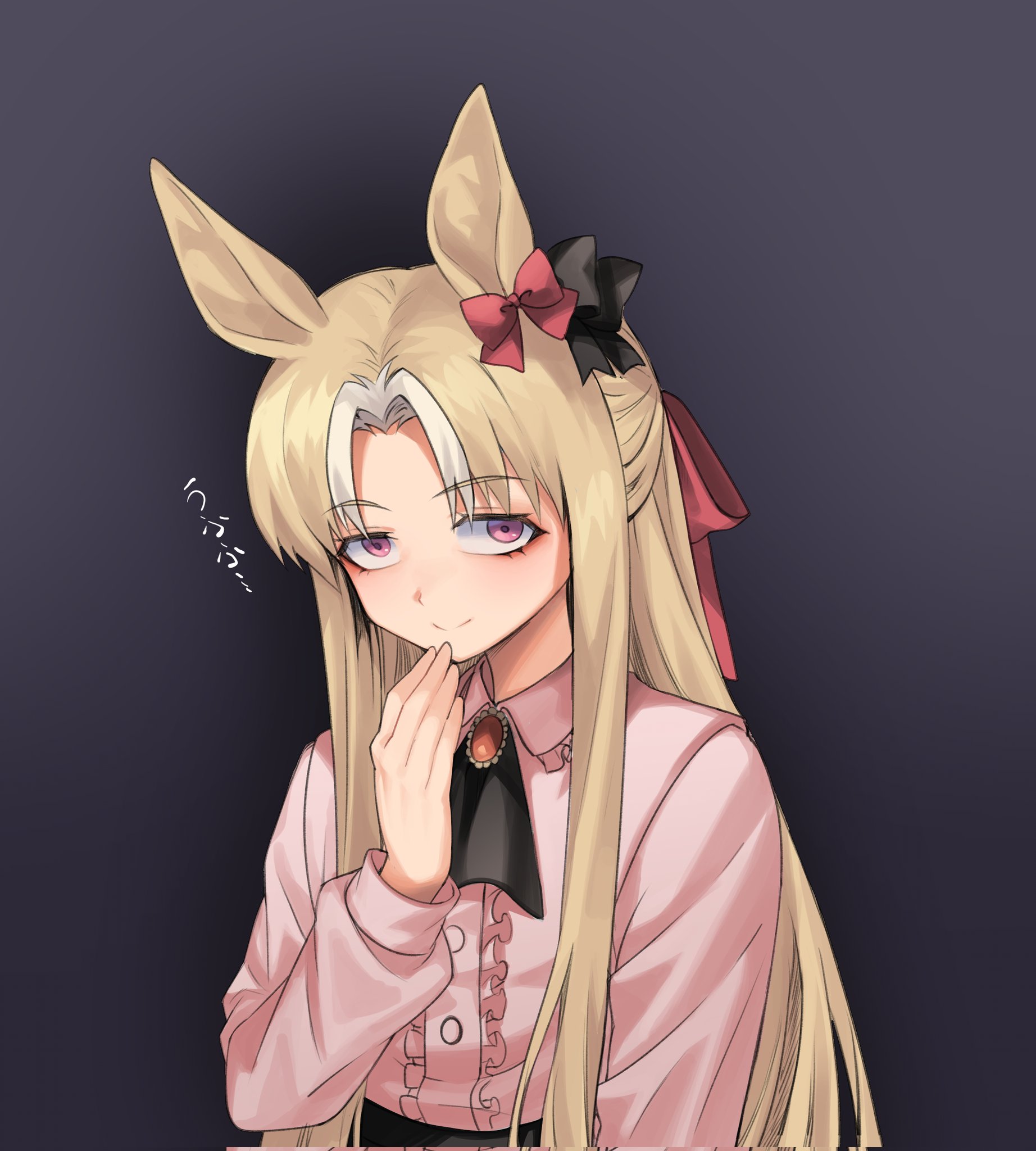 The Big ImageBoard (TBIB) - 1girl animal ears black bow blonde hair bow commentary ear bow ...