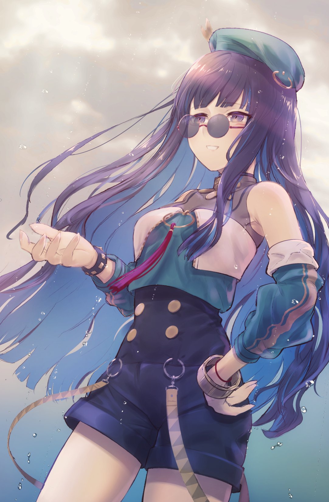 The Big ImageBoard (TBIB) - 1girl beret blue-tinted eyewear bracer breasts eyeliner fate/grand ...