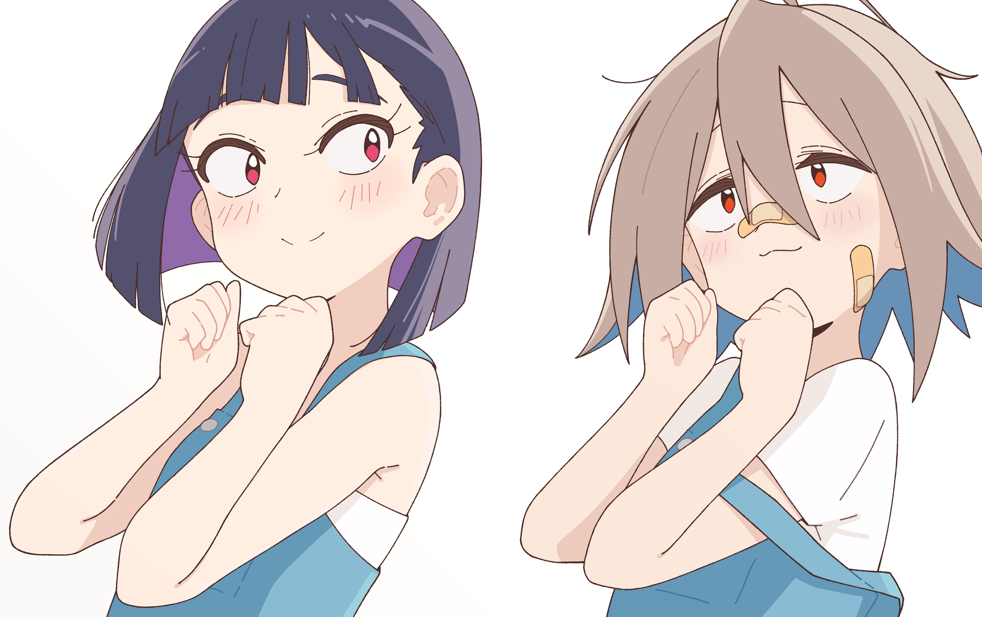 The Big ImageBoard (TBIB) - 2girls :3 absurdres bandaid bandaid on cheek bandaid on face bandaid ...