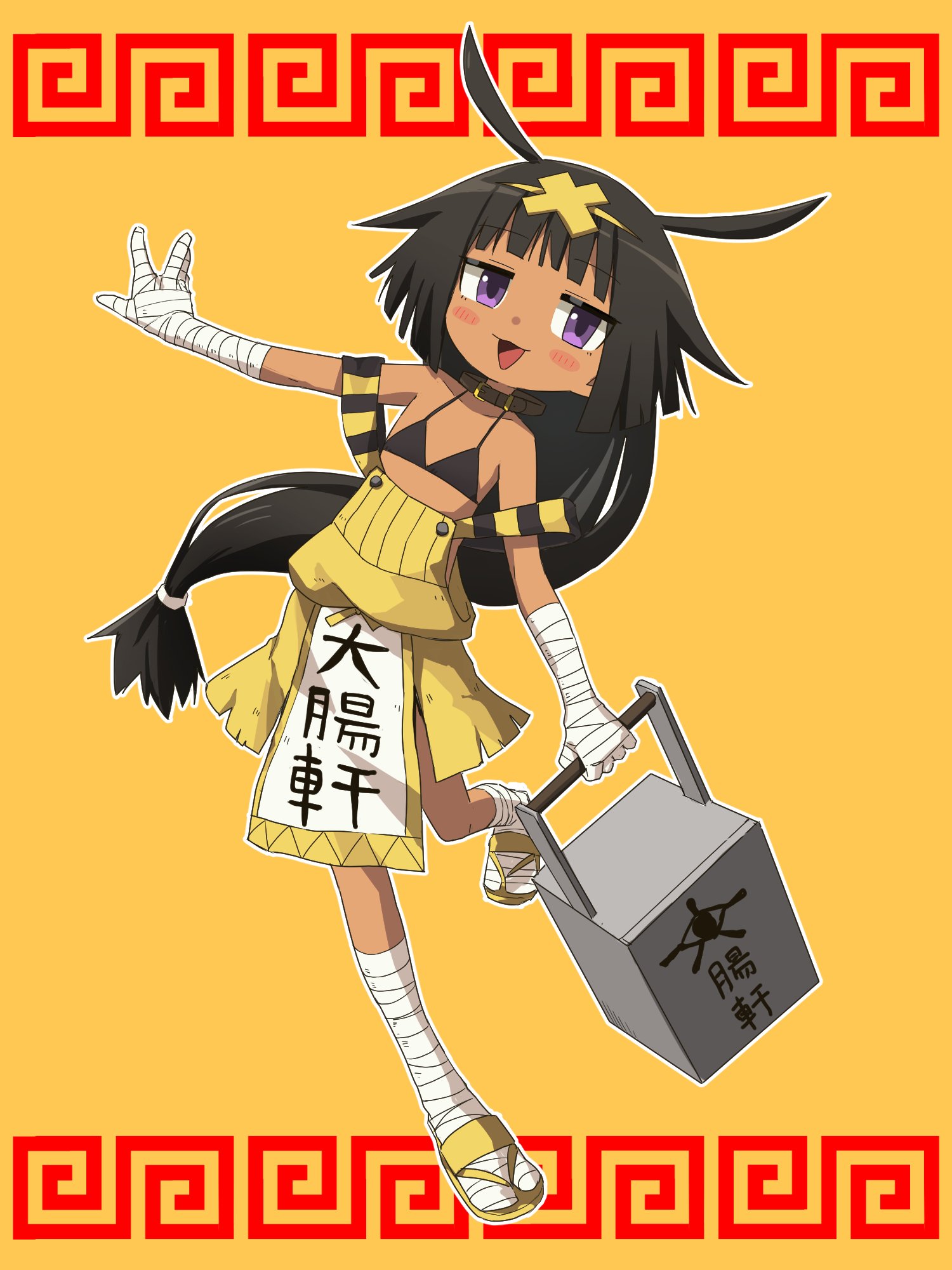 The Big Imageboard Tbib 1girl Bandaged Arm Bandaged Hand Bandaged Leg Bandages Bikini Black