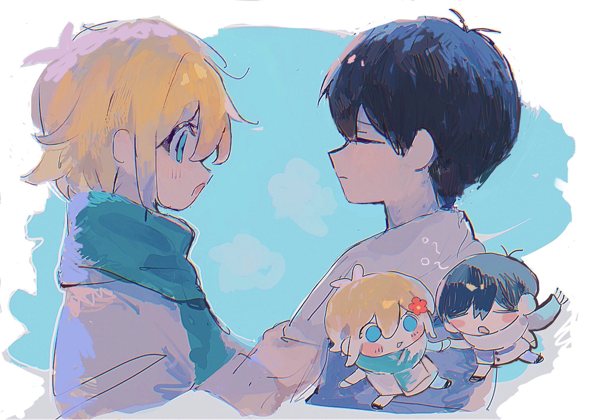 The Big ImageBoard (TBIB) - 2boys basil (faraway) (omori) basil (omori) black hair blonde hair ...