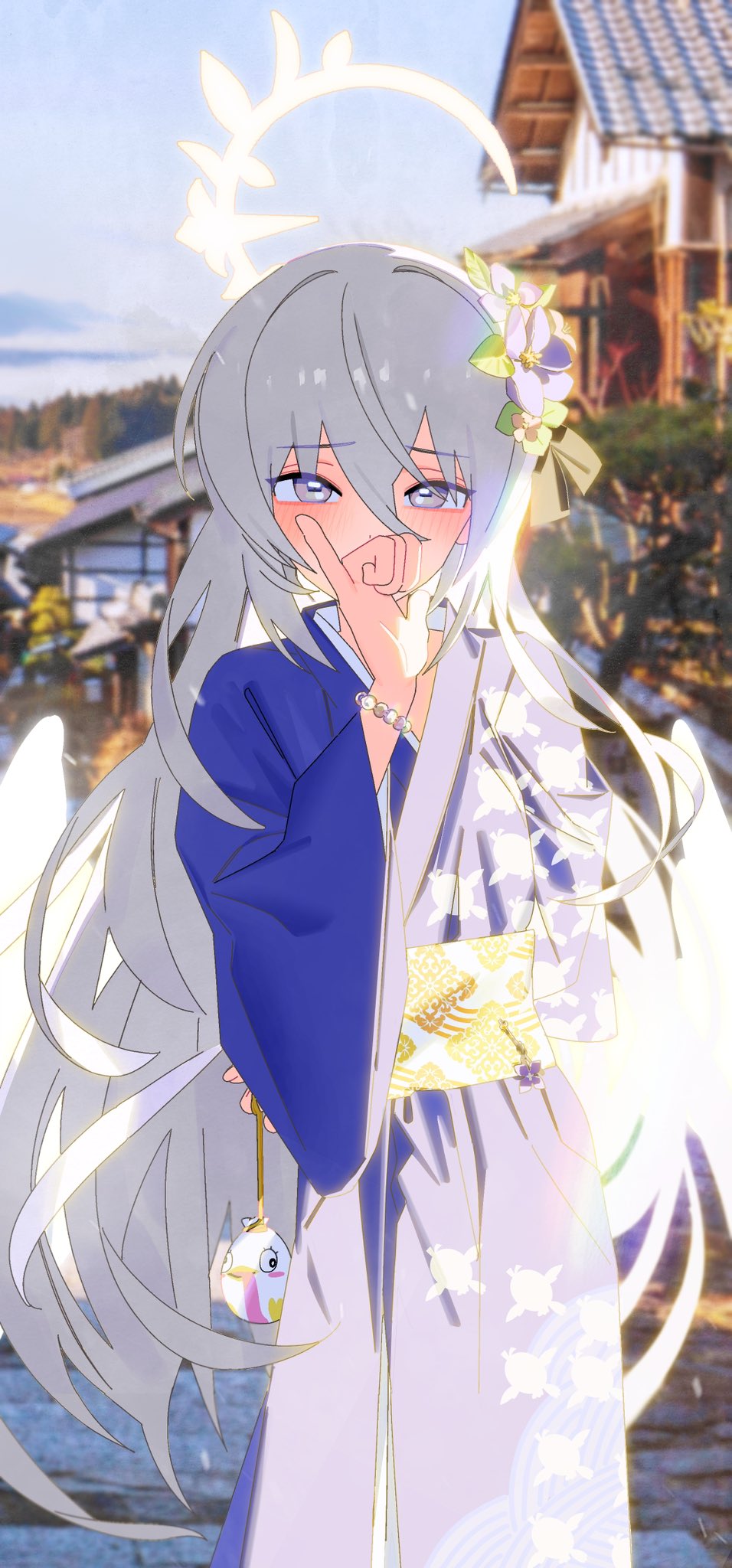 The Big ImageBoard (TBIB) - 1girl azusa (blue archive) blue archive blue kimono bm tol doll ...