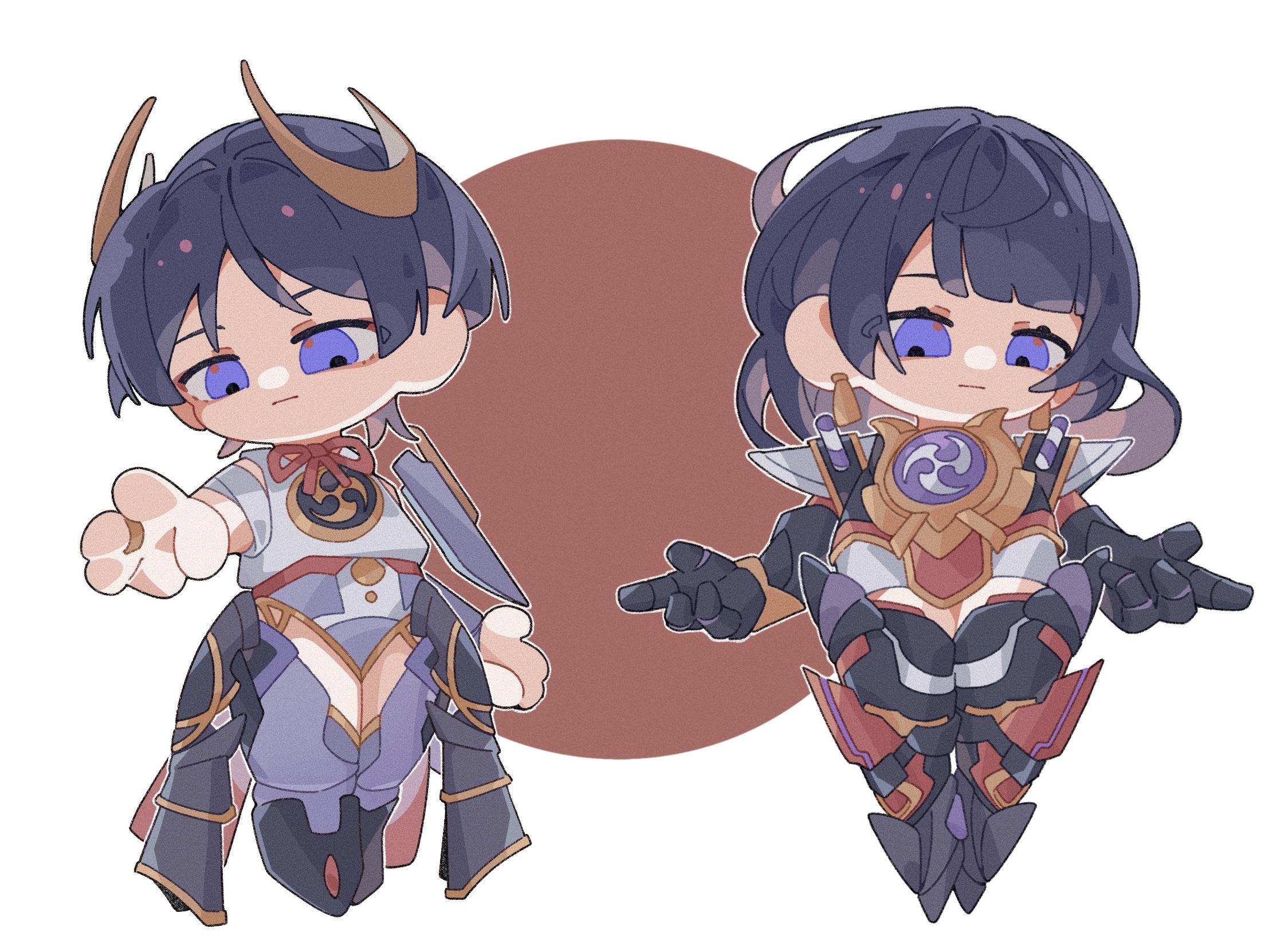 The Big ImageBoard (TBIB) - 1boy 1girl armor brother and sister chibi ...