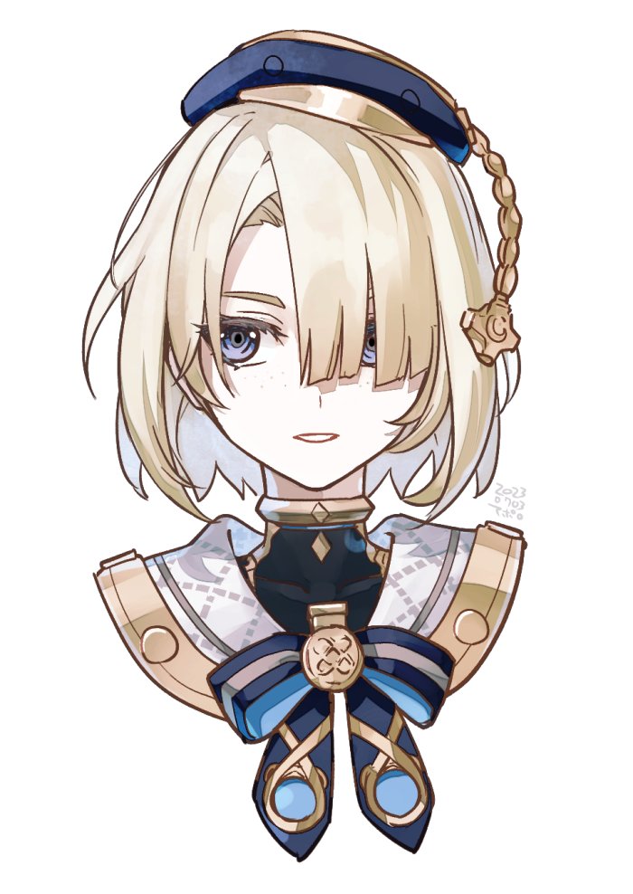 The Big ImageBoard (TBIB) - 1boy apollo hotori asymmetrical bangs beret blonde hair blue bow ...