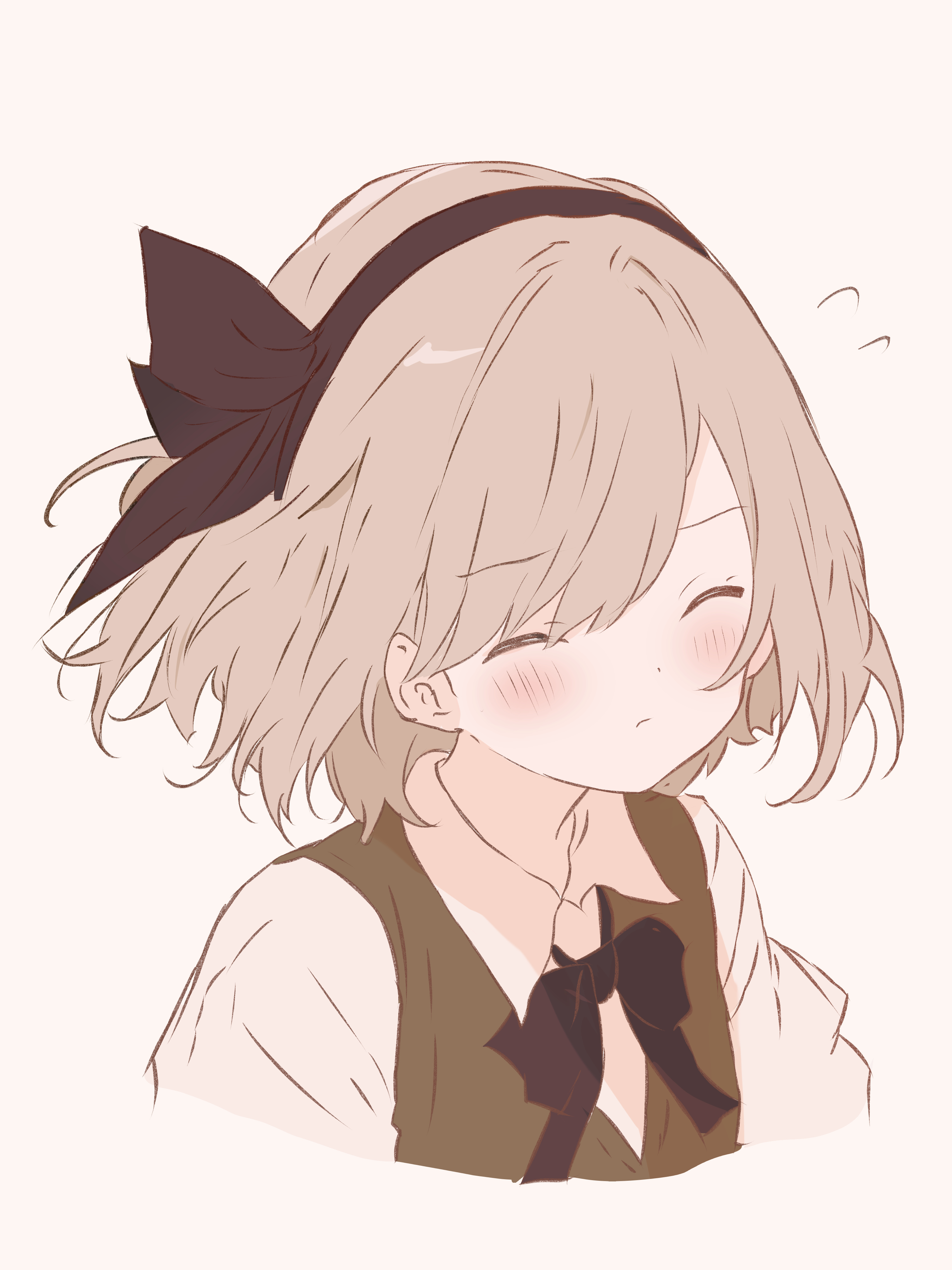 The Big ImageBoard (TBIB) - 1girl absurdres black hairband black ribbon blush bob cut bow bowtie ...