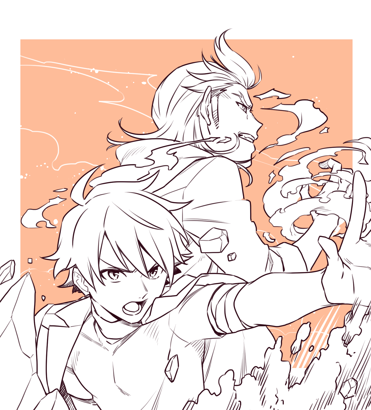 The Big ImageBoard (TBIB) - 2boys akai suzaku blazer clenched teeth fang fire fukai (yas lions ...