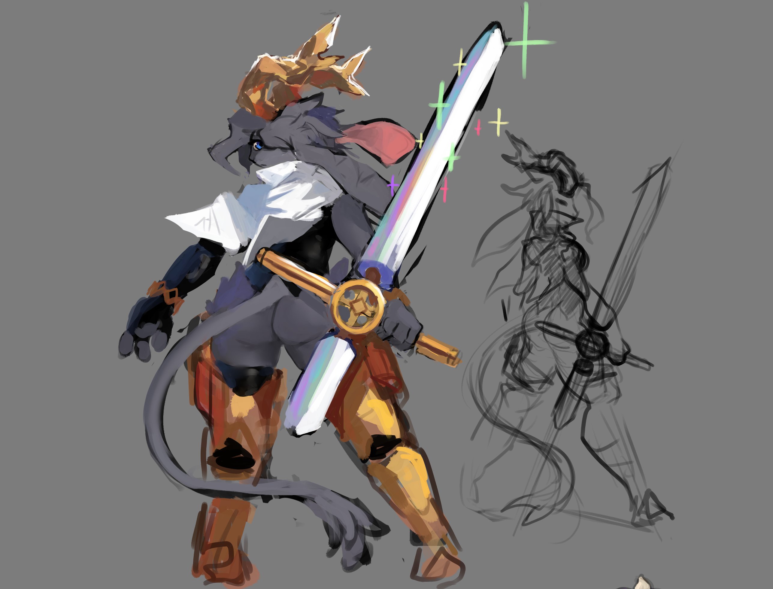 The Big ImageBoard (TBIB) - ambiguous species anthro antlers armor blue eyes bottomless ...