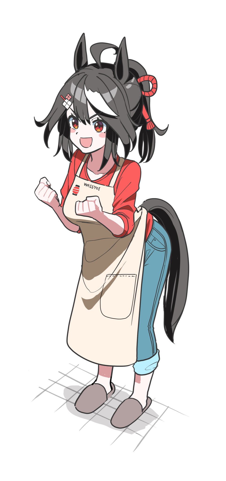 The Big ImageBoard (TBIB) - 1girl ahoge alternate costume alternate hairstyle animal ears apron ...