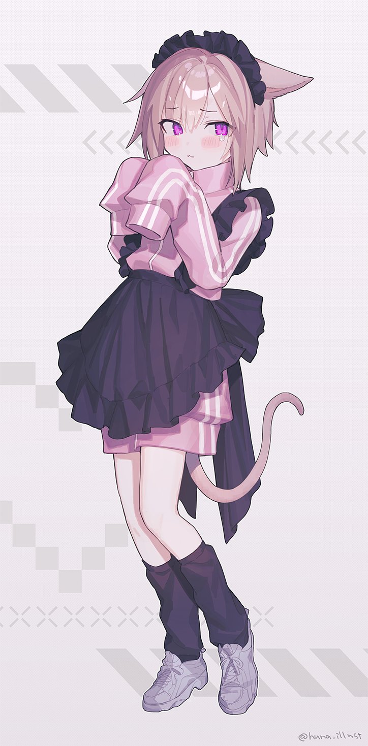 The Big ImageBoard (TBIB) - 1girl animal ears apron black apron black leg warmers cat ears cat ...