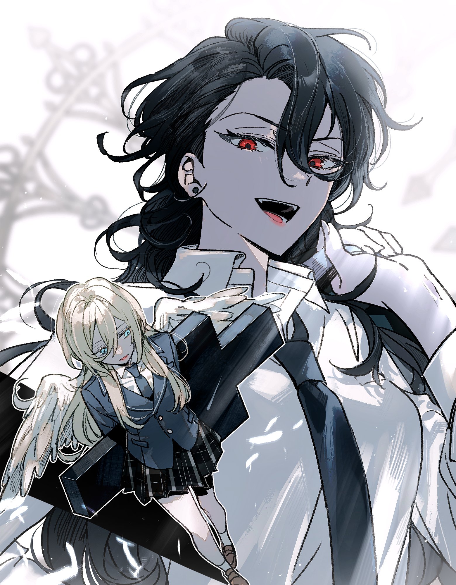 The Big ImageBoard (TBIB) - 2girls alternate hair length alternate hairstyle angel angel wings ...