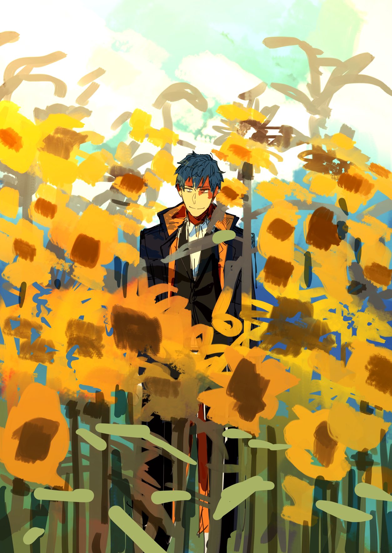 The Big ImageBoard (TBIB) - 1boy bags under eyes black coat black vest closed mouth coat ...