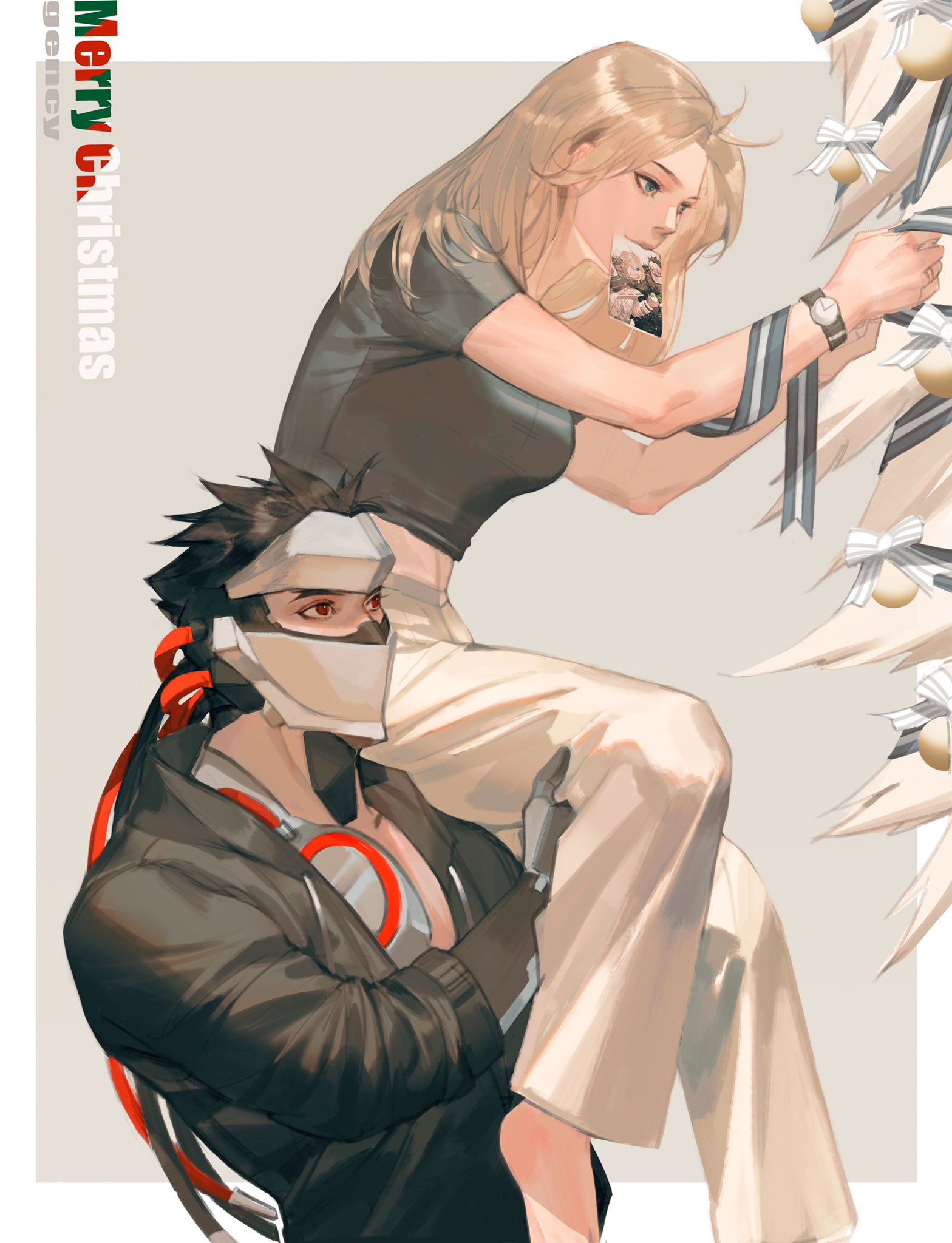 The Big ImageBoard (TBIB) - 1boy 1girl blackwatch genji blonde hair ...
