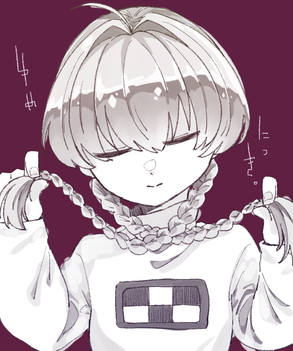The Big ImageBoard (TBIB) - 1girl ahoge braid chanuinu closed eyes ...