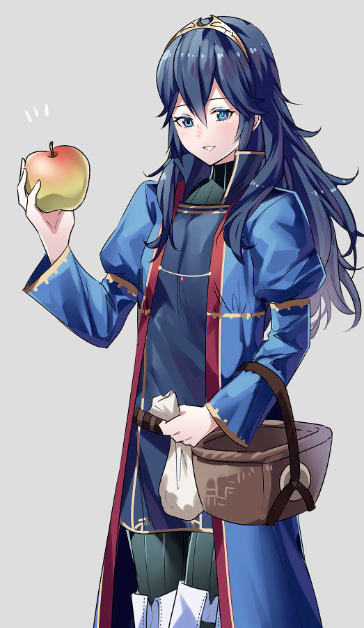 The Big ImageBoard (TBIB) - 1girl alternate costume ameno (a meno0) apple bag basket blue eyes ...