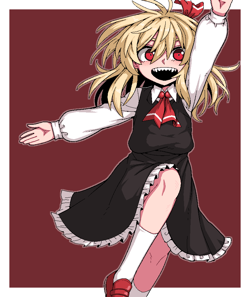 The Big Imageboard Tbib 1girl Ascot Black Skirt Black Vest Blonde