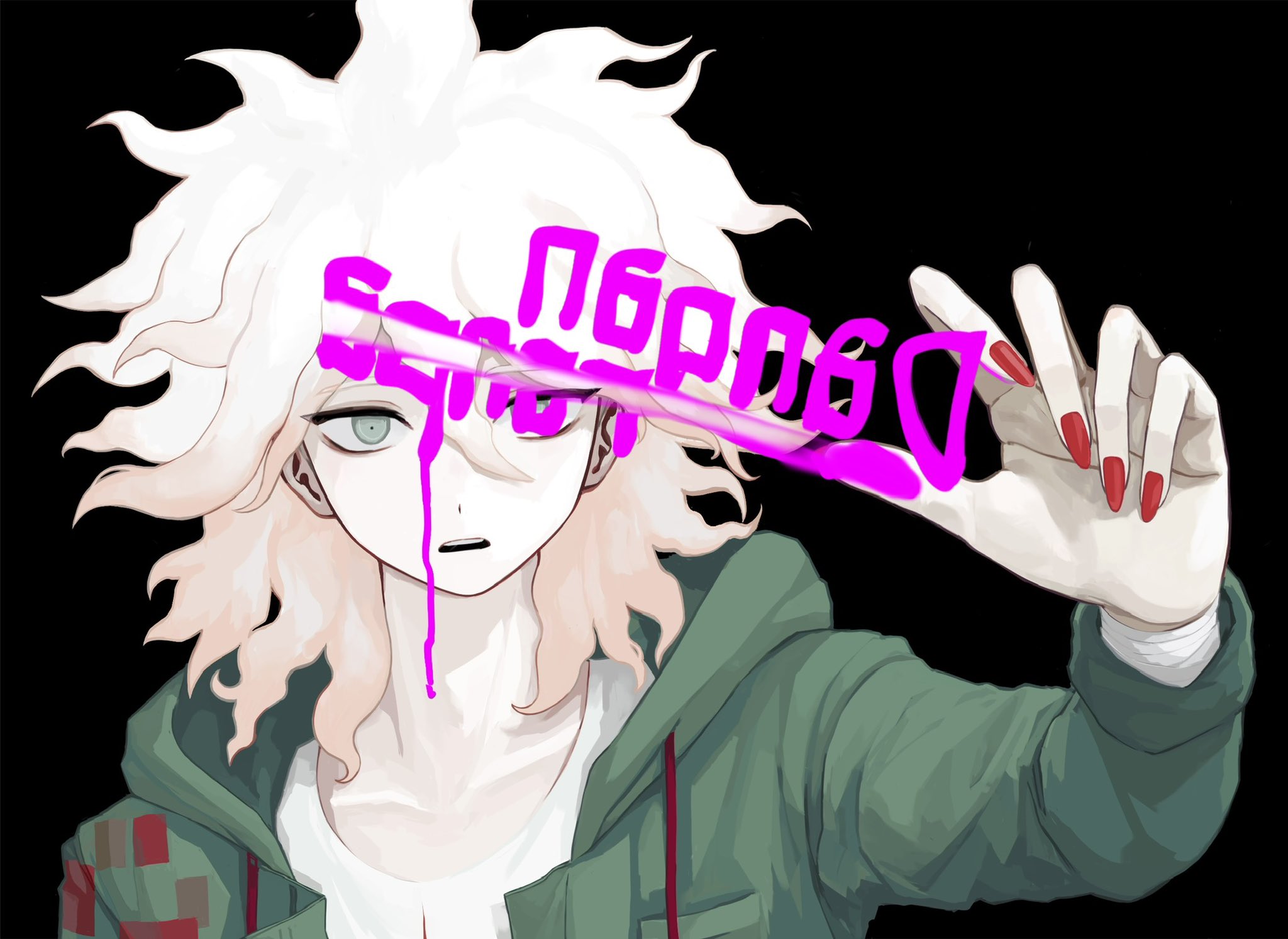 The Big ImageBoard (TBIB) - 1boy black background collarbone copyright ...