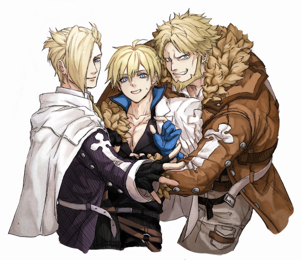 The Big ImageBoard (TBIB) - 3boys beard black gloves blonde hair blue ...