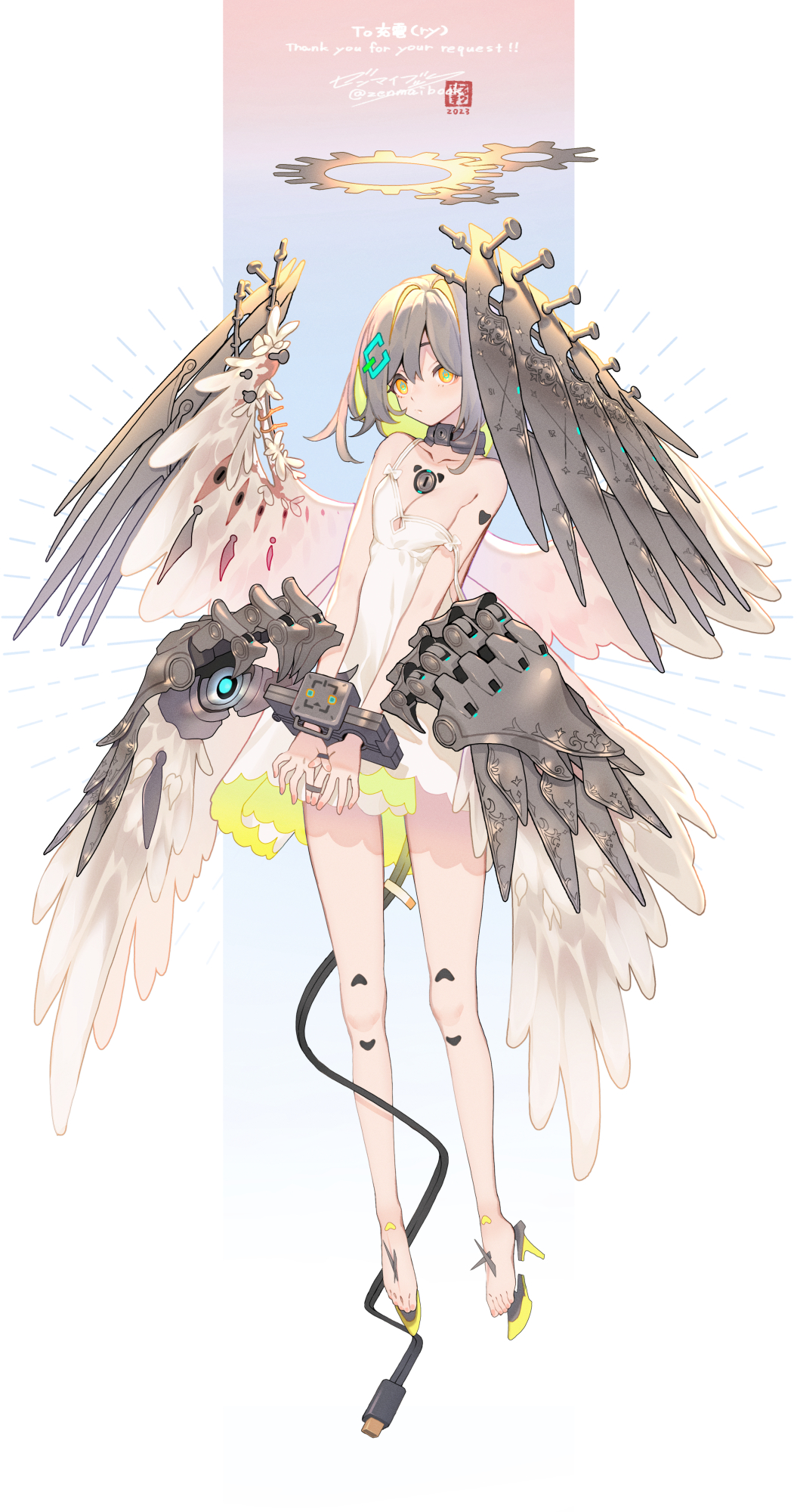 The Big Imageboard Tbib 1girl Angel Angel Wings Blonde Hair Bound