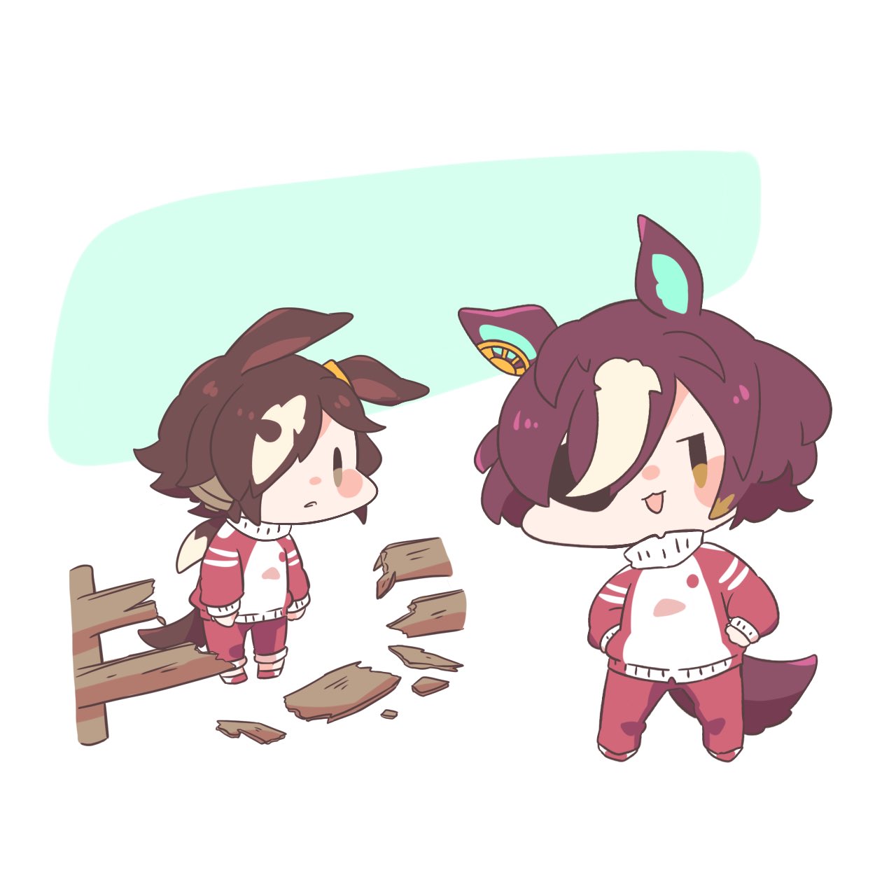 The Big ImageBoard (TBIB) - 2girls :d animal ears blue background blush ...