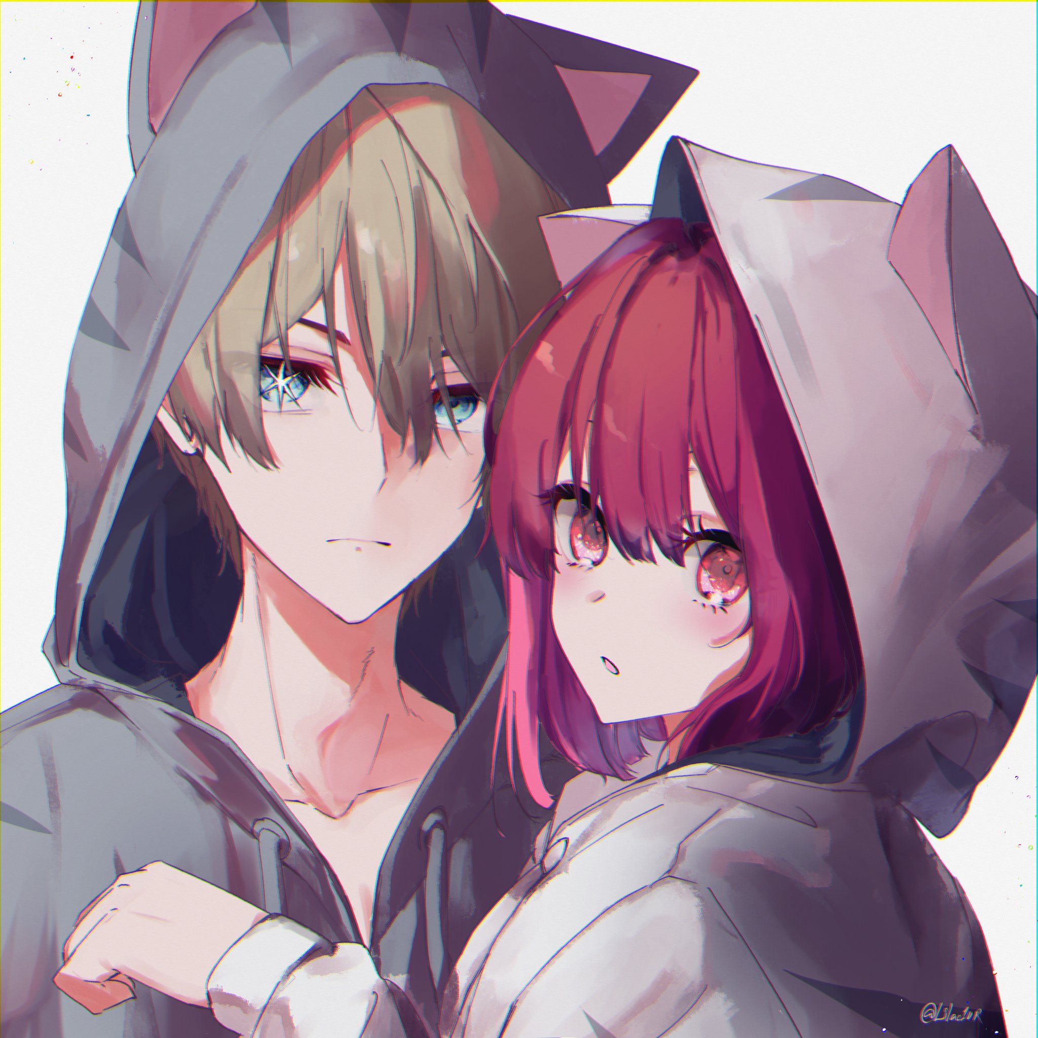 The Big ImageBoard (TBIB) - 1boy 1girl animal ears arima kana blonde hair blue eyes bob cut cat ...