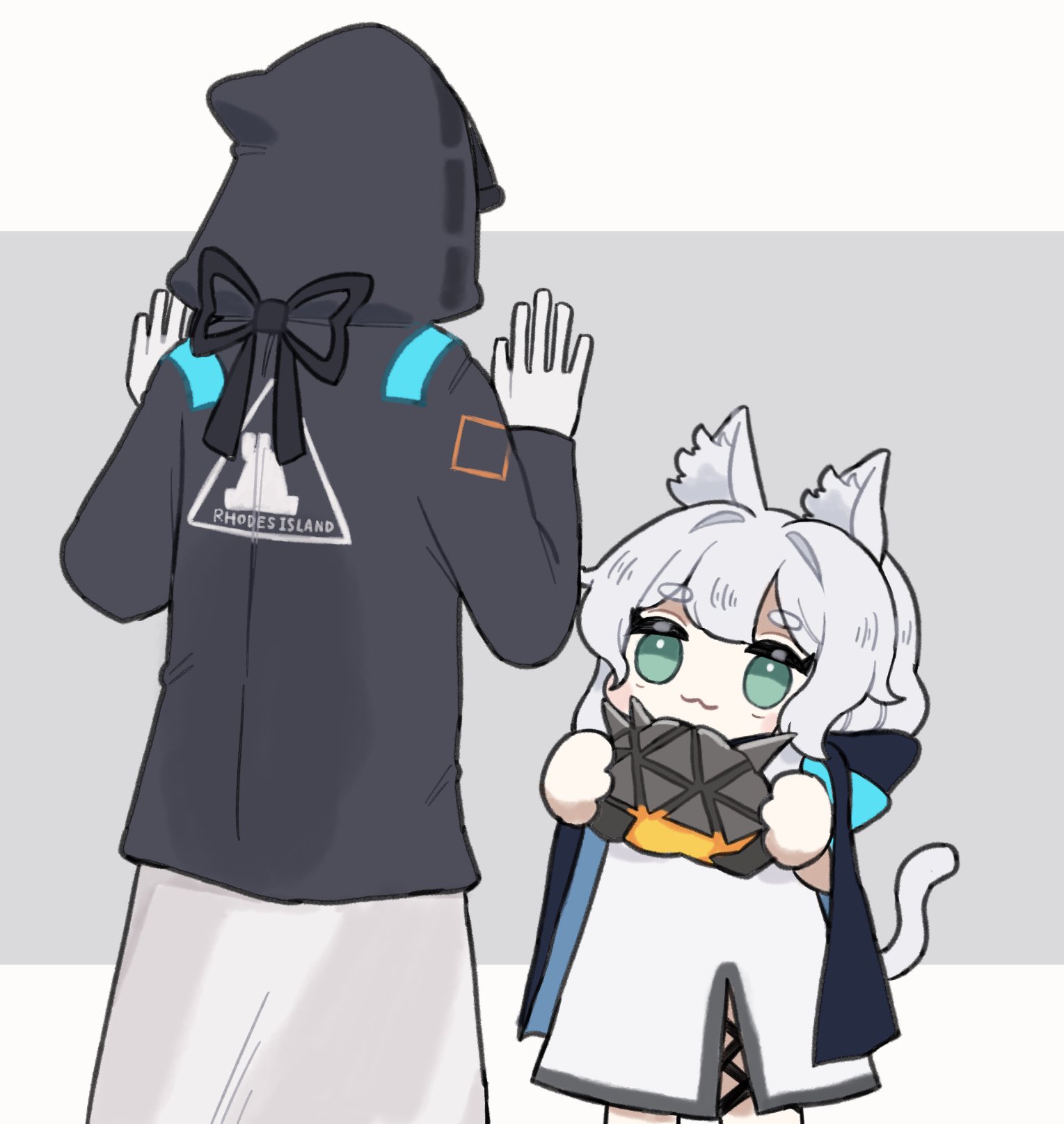 The Big ImageBoard (TBIB) - 1girl 1other :3 animal ear fluff animal ears arknights black cloak ...