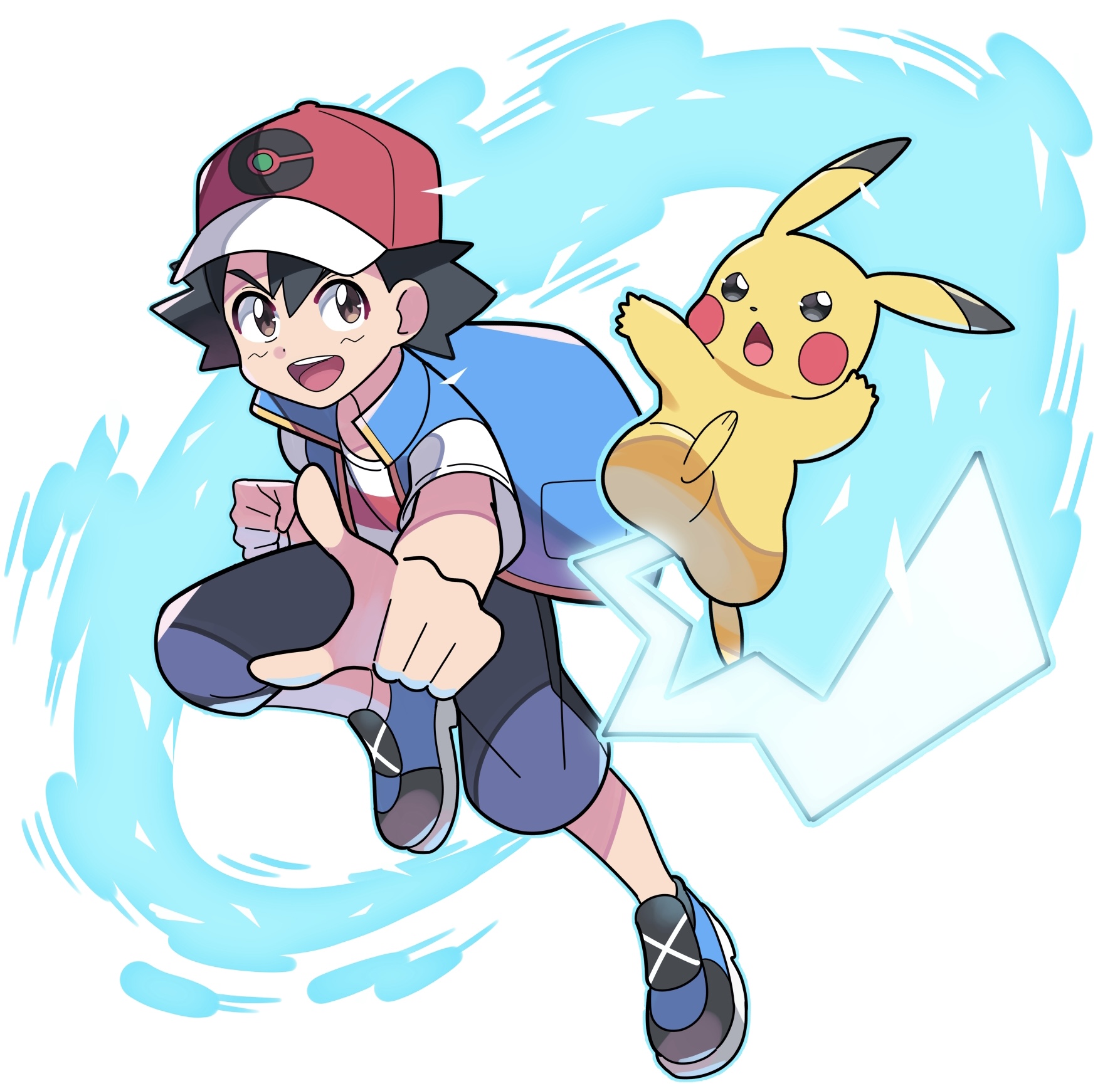 The Big ImageBoard (TBIB) - 1boy :d ash ketchum black hair brown eyes ...
