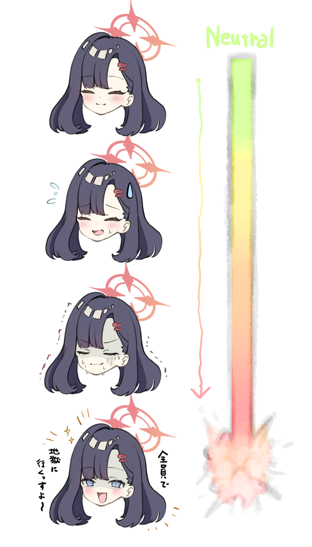 The Big ImageBoard (TBIB) - 1girl angry black hair blue archive blue ...