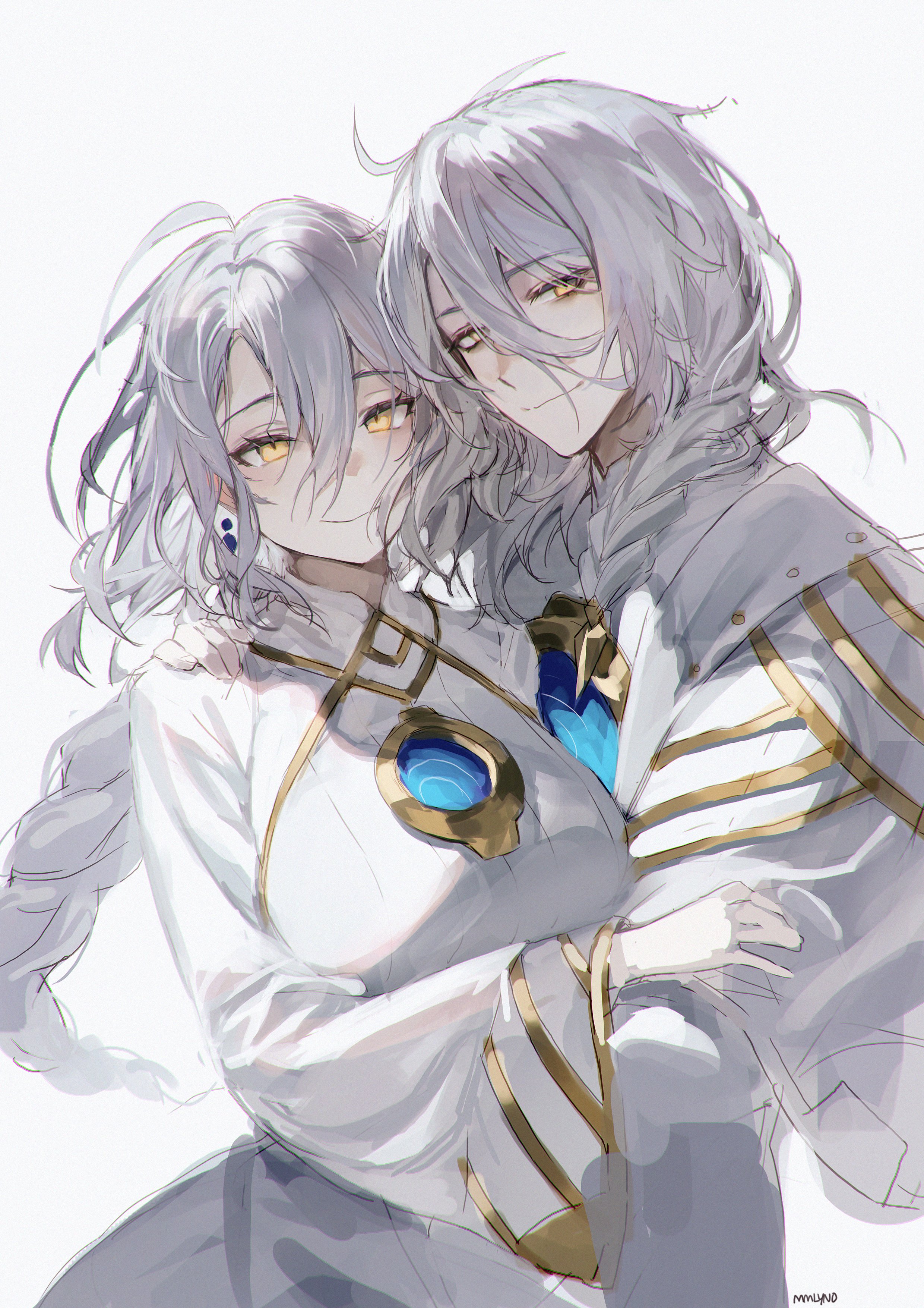 The Big ImageBoard (TBIB) - 1boy 1girl absurdres braid braided ponytail breasts capelet ...