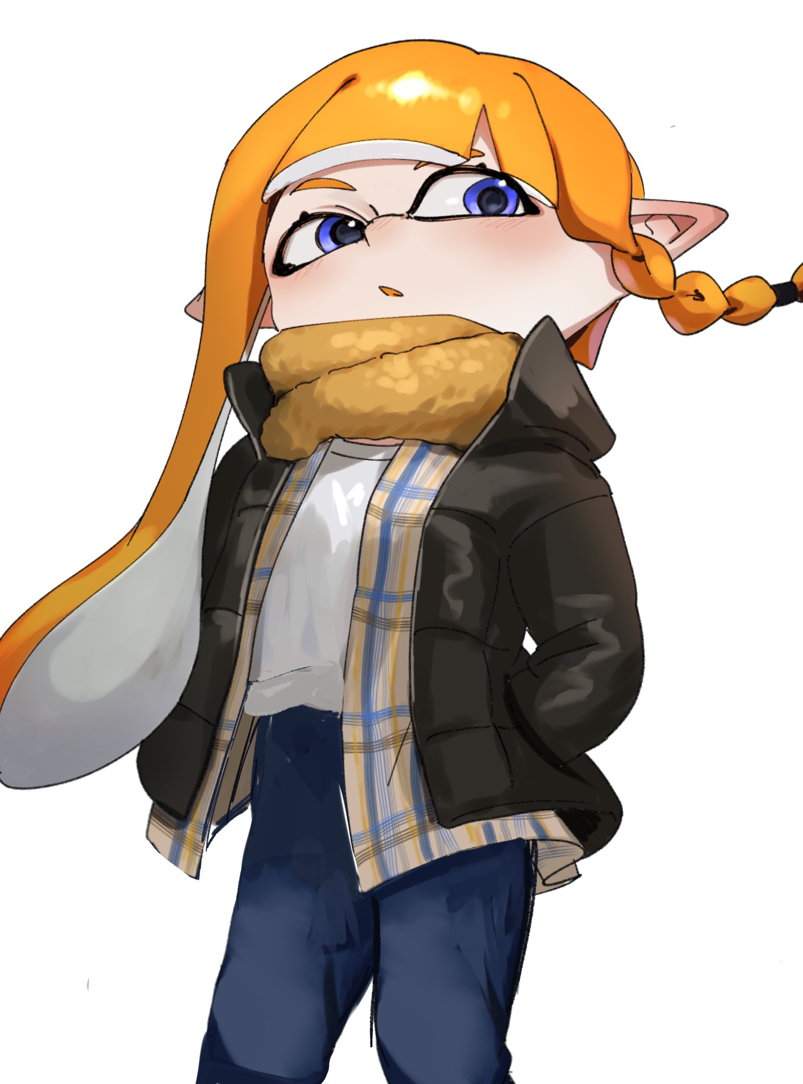 The Big ImageBoard (TBIB) - 1girl black jacket blue eyes blue pants ...