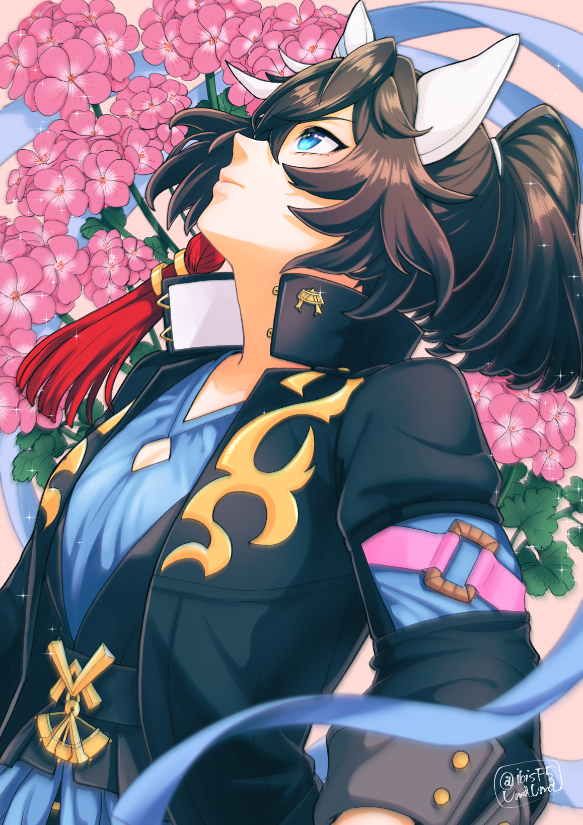 The Big ImageBoard (TBIB) - 1girl animal ears black coat black hair black vest blue eyes blue ...