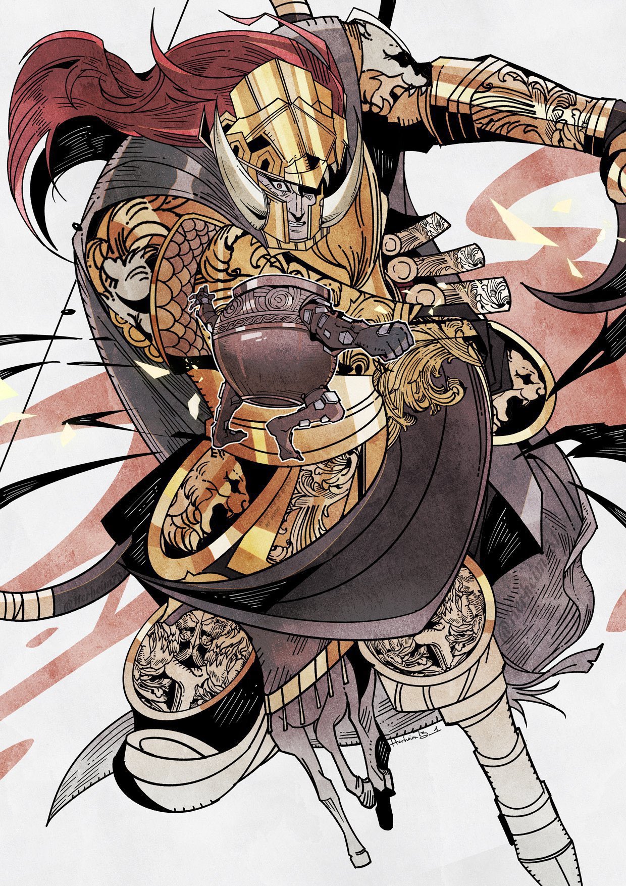 The Big ImageBoard (TBIB) - 2boys armor bow (weapon) denny626 dual ...