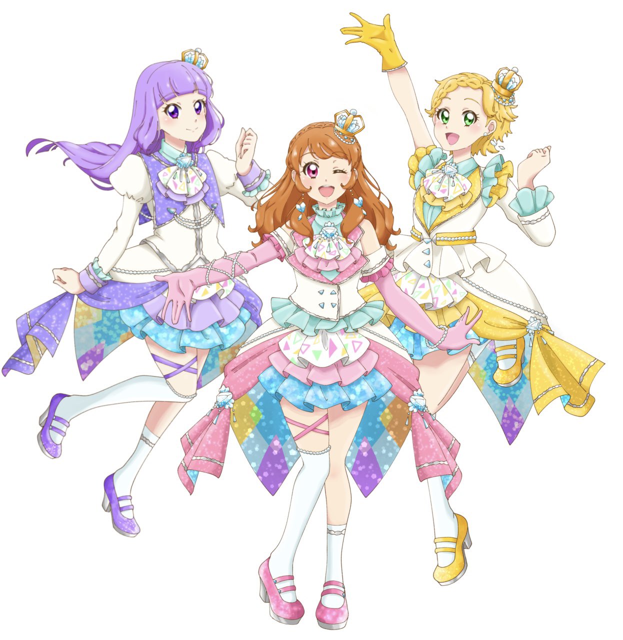 The Big ImageBoard (TBIB) - 3girls aikatsu! aikatsu! (series) blonde hair braid braided bangs ...