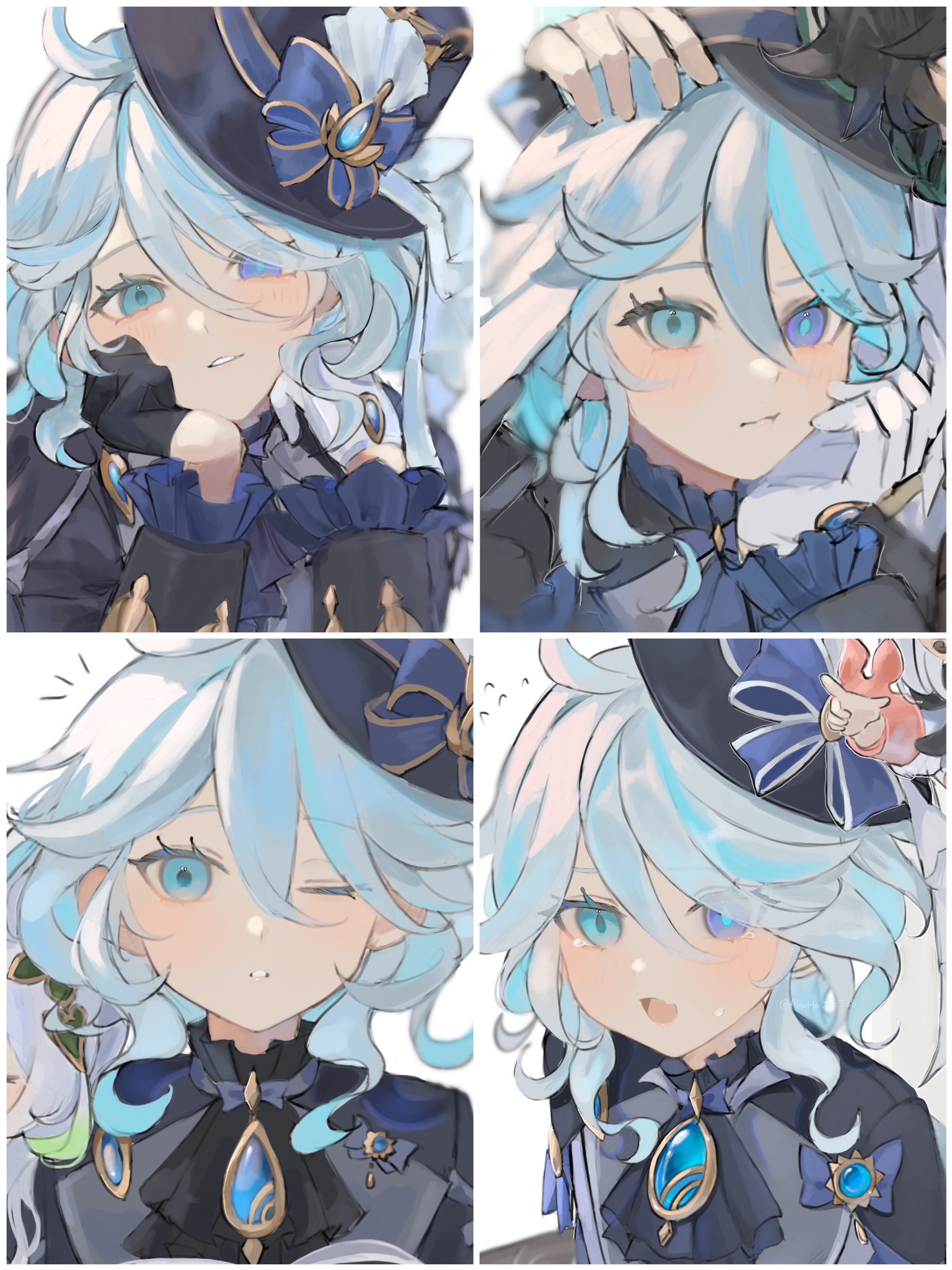 The Big ImageBoard (TBIB) - 1girl ahoge aroha252538 ascot black gloves blue eyes blue gemstone ...