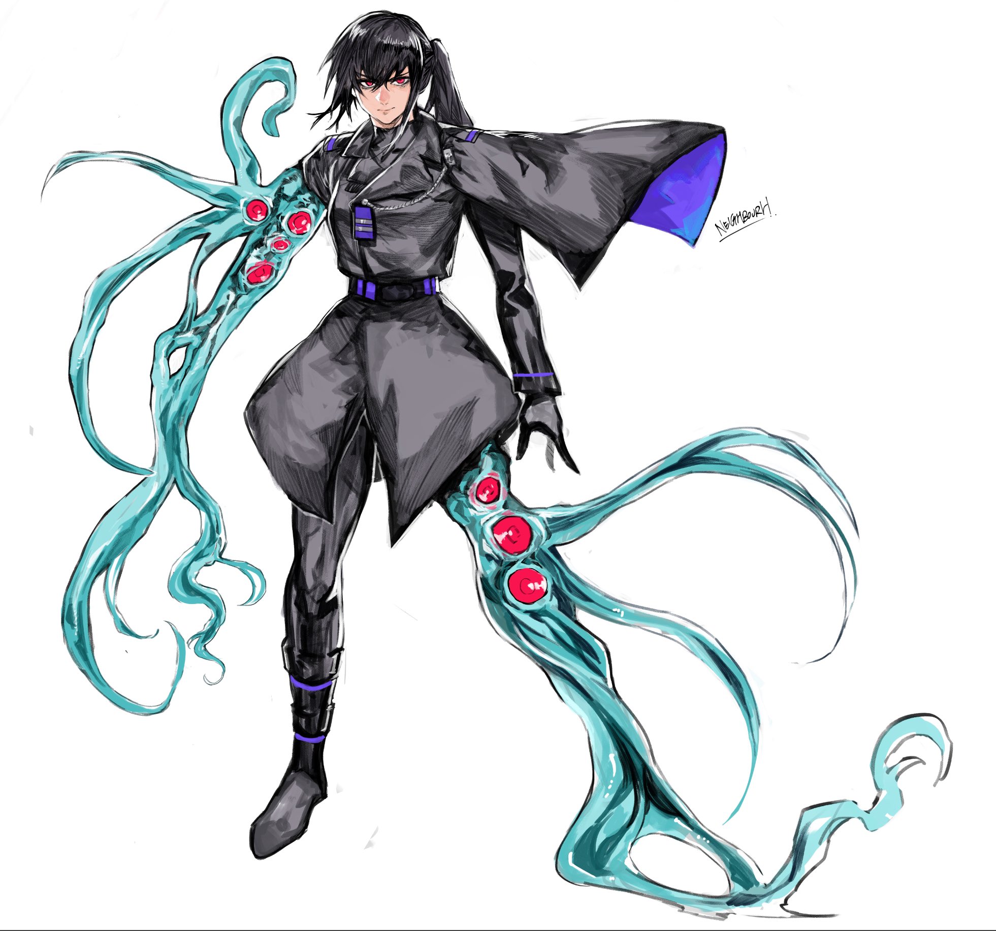 The Big ImageBoard (TBIB) - 1girl artist name belt black belt black footwear black gloves black ...