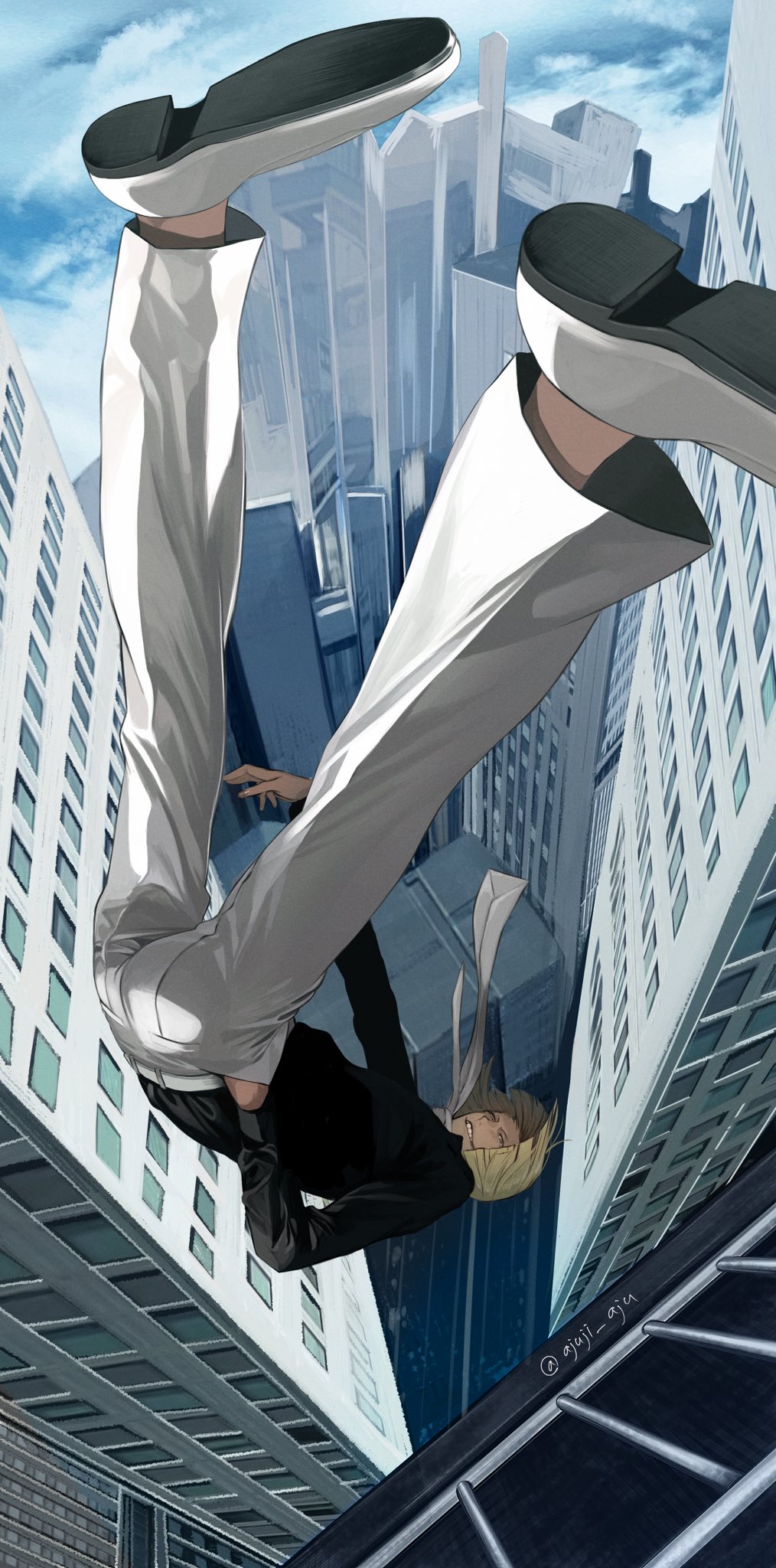 The Big ImageBoard (TBIB) - 1boy ajuji aju black shirt bleach blonde ...