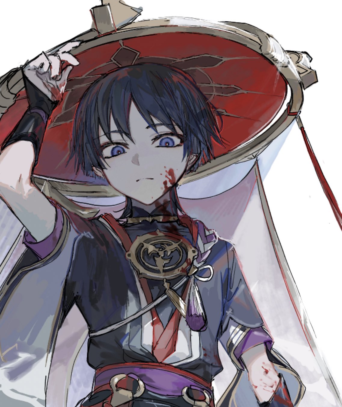 The Big ImageBoard (TBIB) - 1boy armor bell black hair blood blood on ...