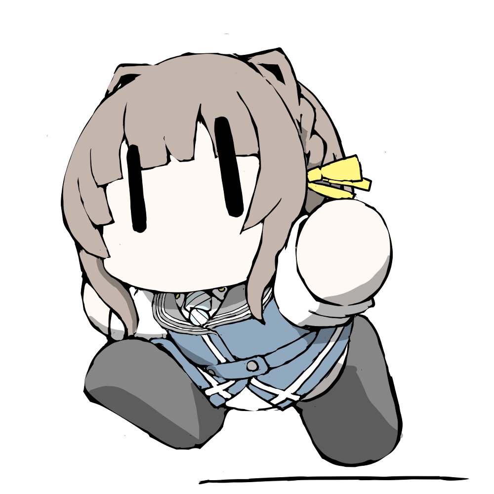 The Big Imageboard Tbib 1girl Blue Dress Braid Brown Hair Chibi