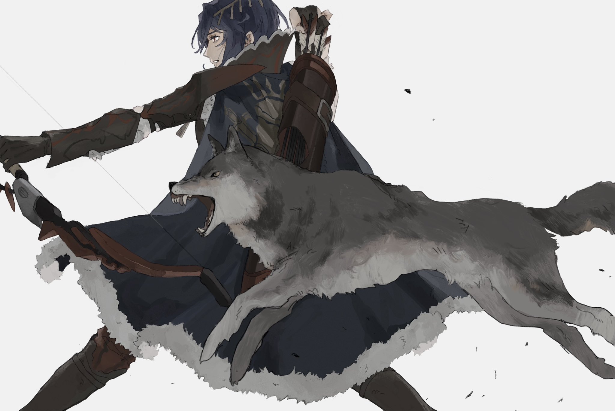 The Big ImageBoard (TBIB) - 1boy alcryst (fire emblem) animal armor arrow (projectile) blue hair ...