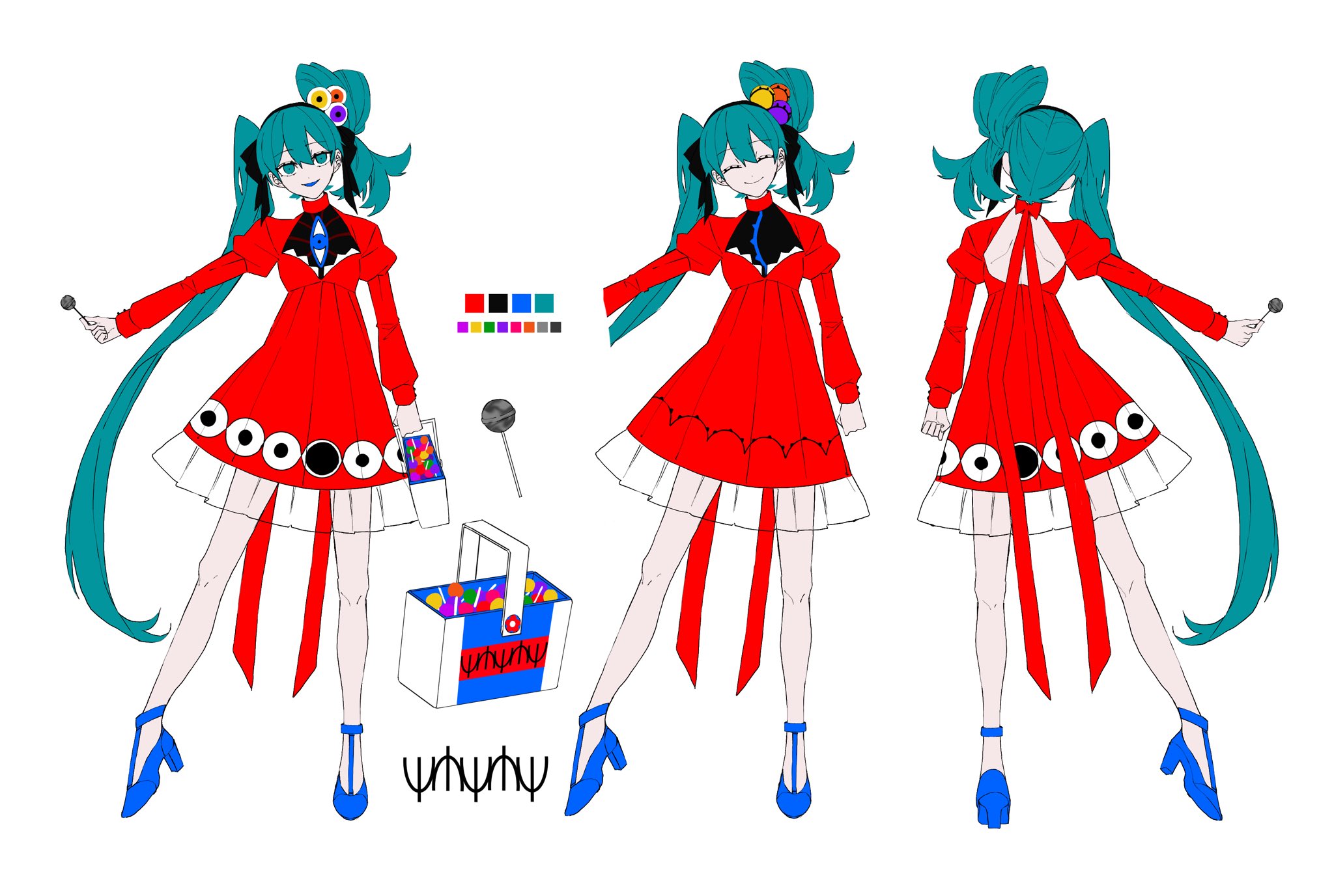 The Big ImageBoard (TBIB) - 1girl aqua hair blue footwear commentary ...