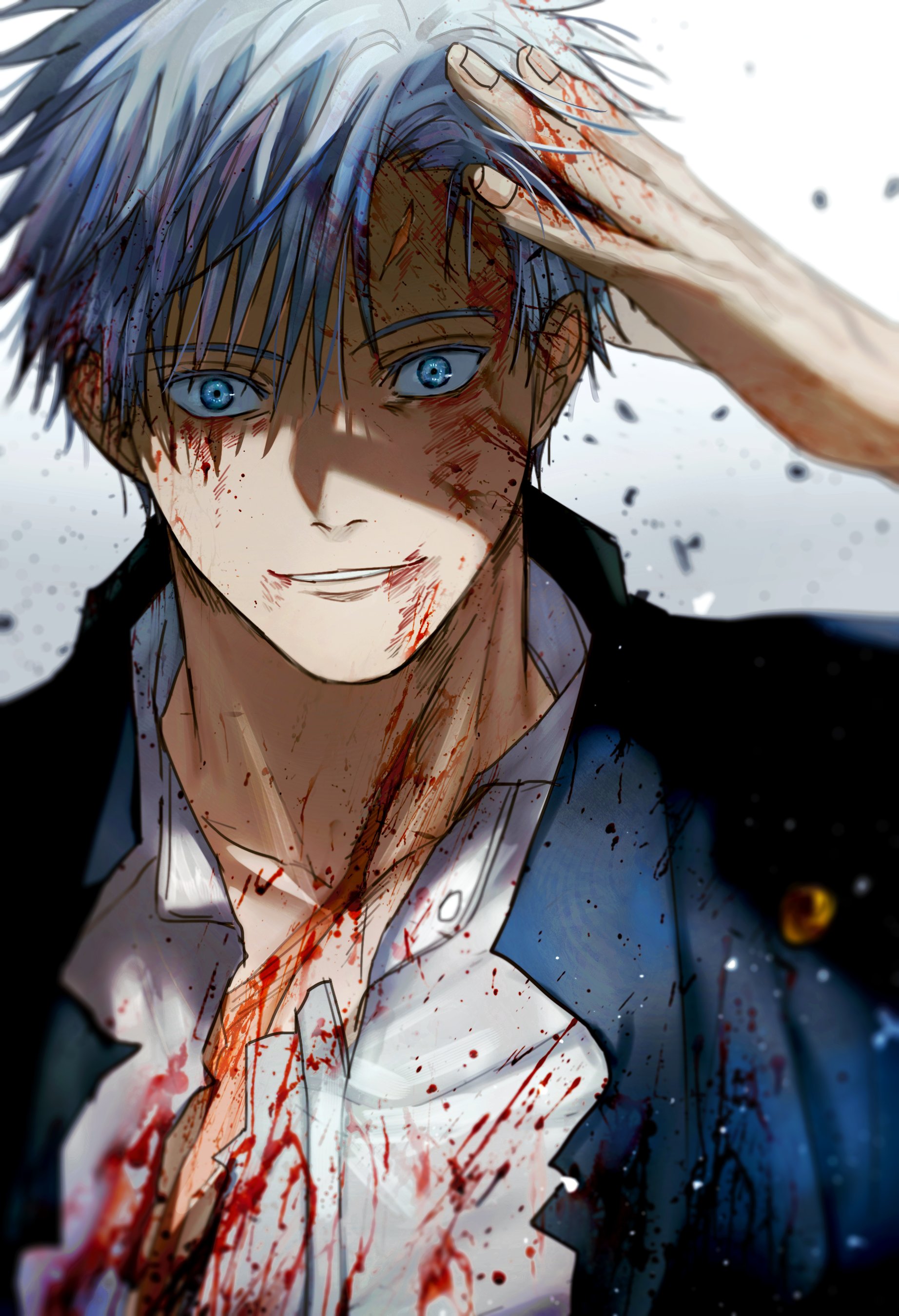 The Big ImageBoard (TBIB) - 1boy absurdres black jacket blood blood on clothes blood on face ...