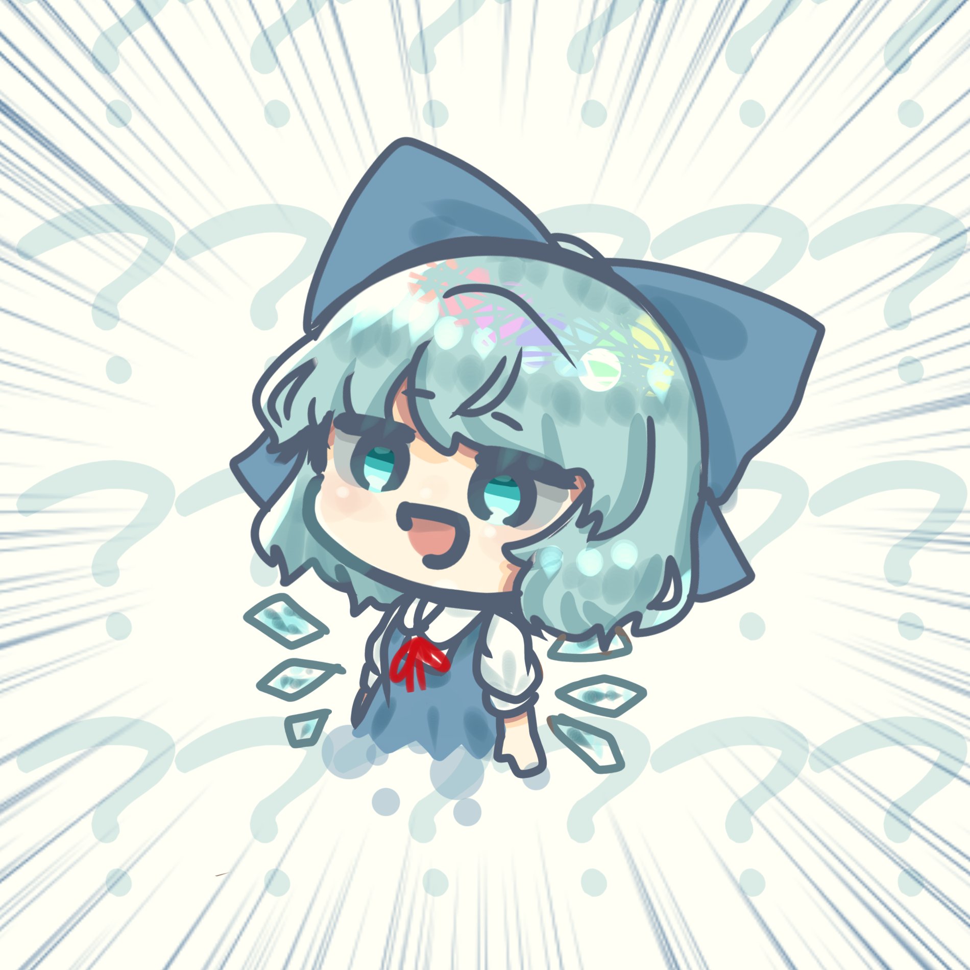 The Big ImageBoard (TBIB) - 1girl ? blue dress blue eyes blue hair blue ribbon chibi cirno ...
