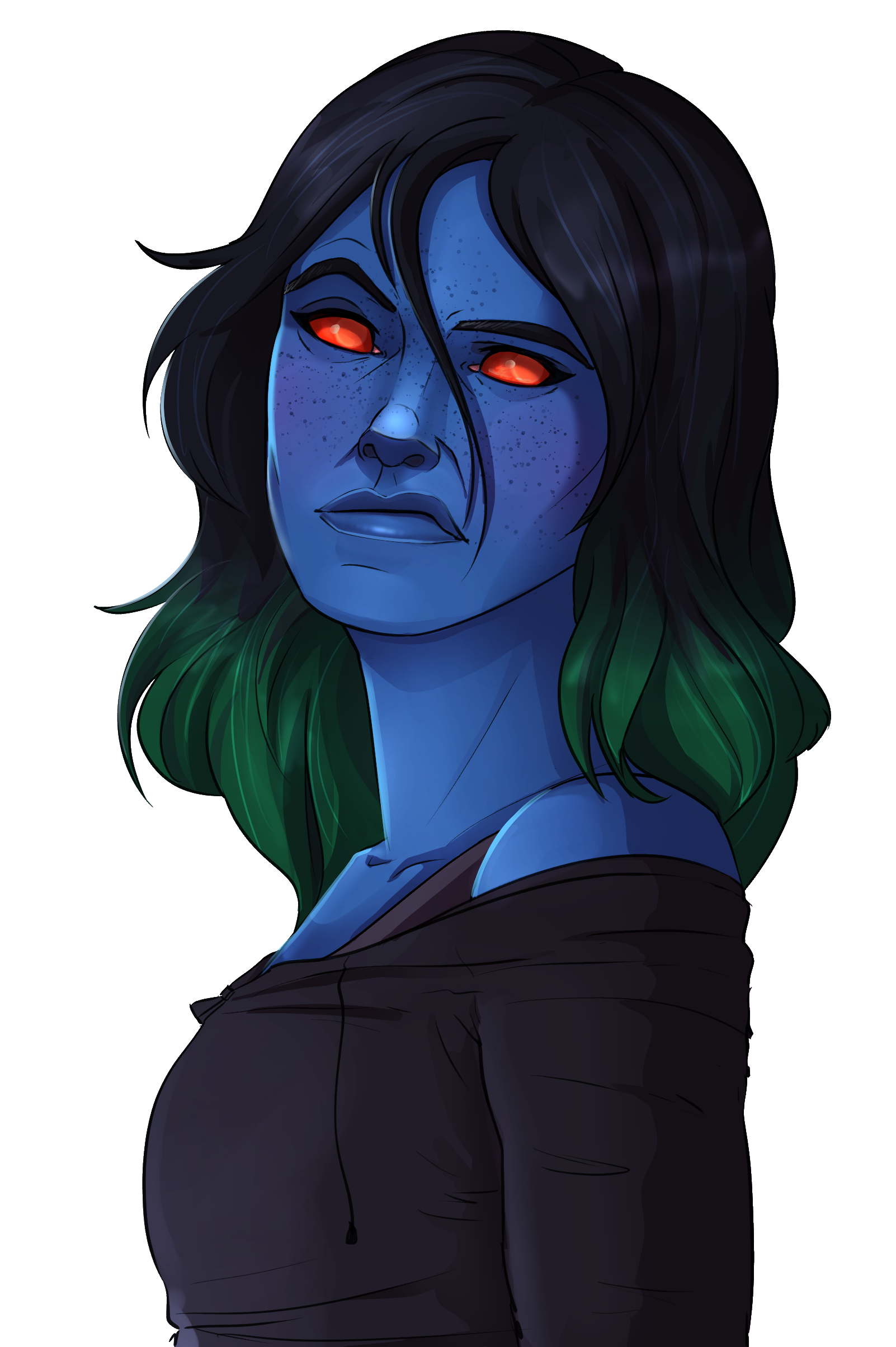 The Big ImageBoard (TBIB) - 1girl absurdres alien black hair black shirt blue skin chiss colored ...