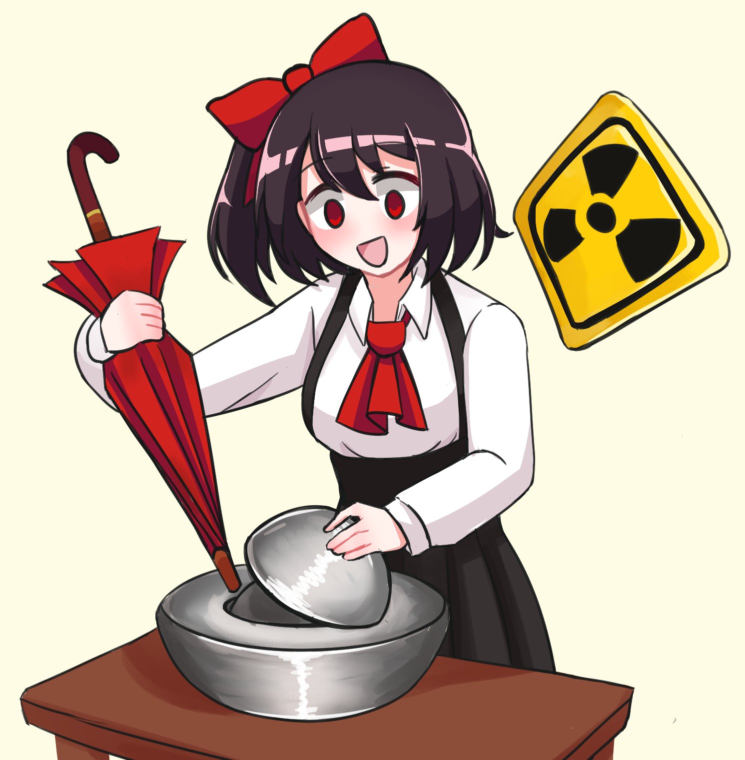 The Big ImageBoard (TBIB) - 1girl :d ascot black hair black skirt blush ...