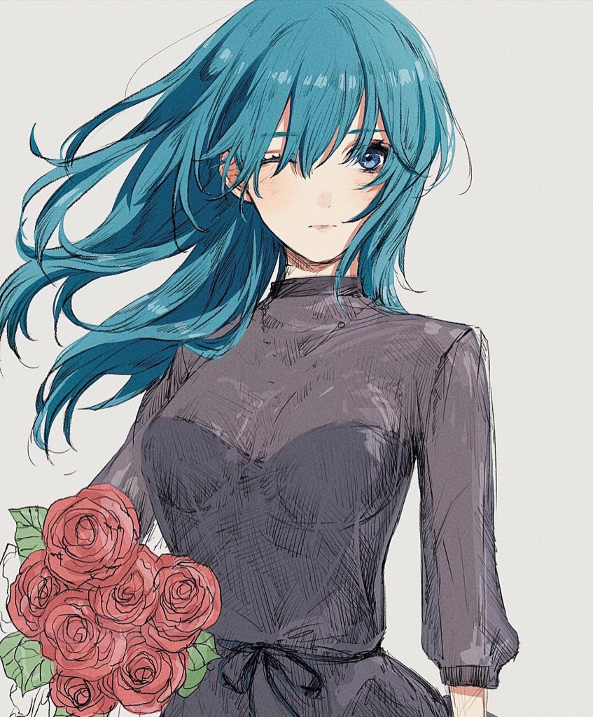 The Big ImageBoard (TBIB) - 1girl alternate costume black dress blue ...