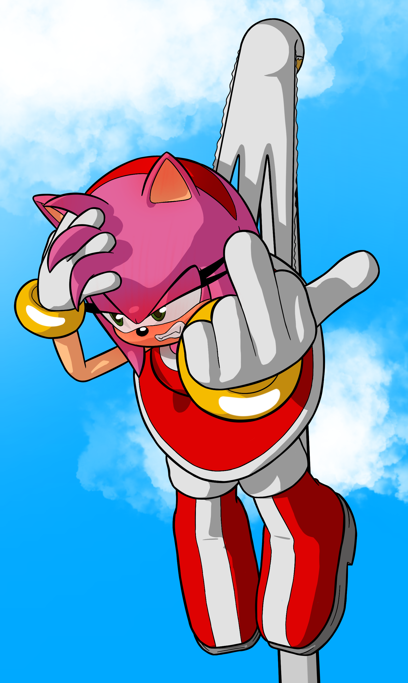 The Big Imageboard Tbib Absurd Res Accessory Amy Rose Anthro Blush Bracelet Clothing Cloud