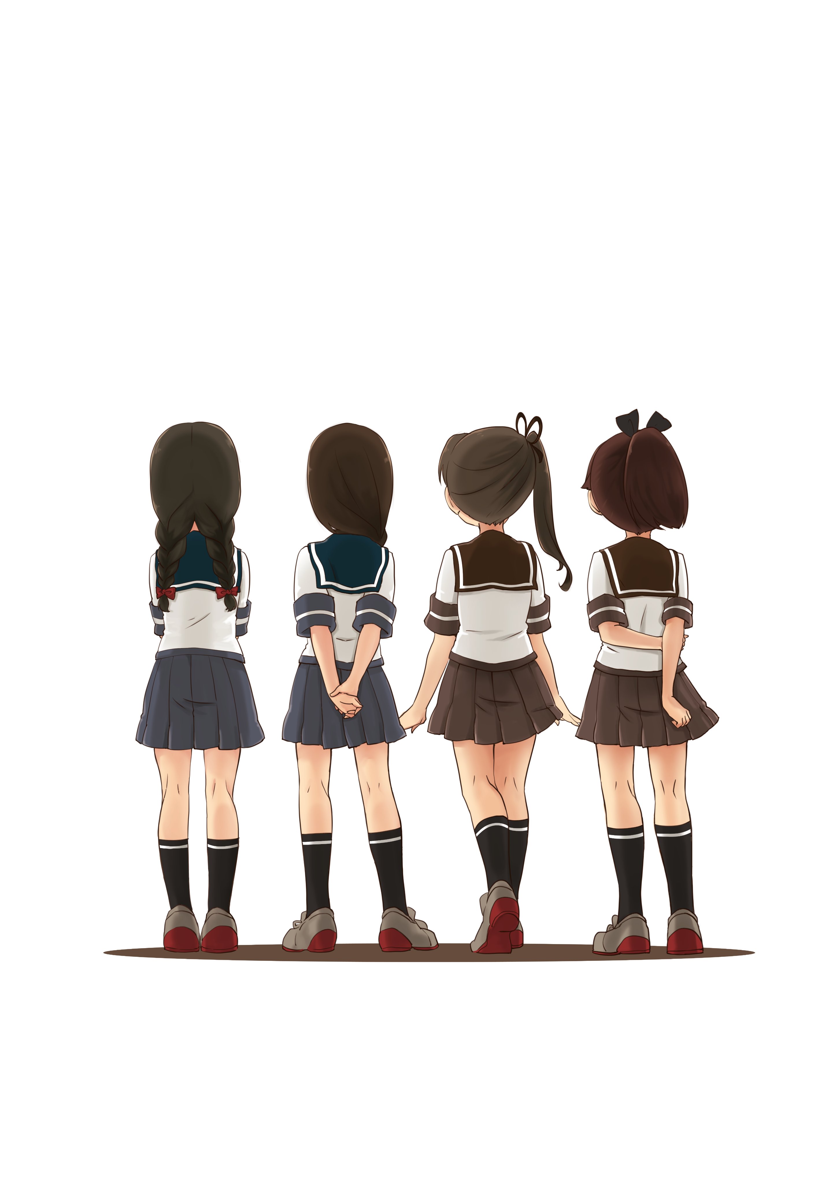 The Big ImageBoard (TBIB) - 4girls absurdres ayanami (kancolle) black hair black socks blue ...